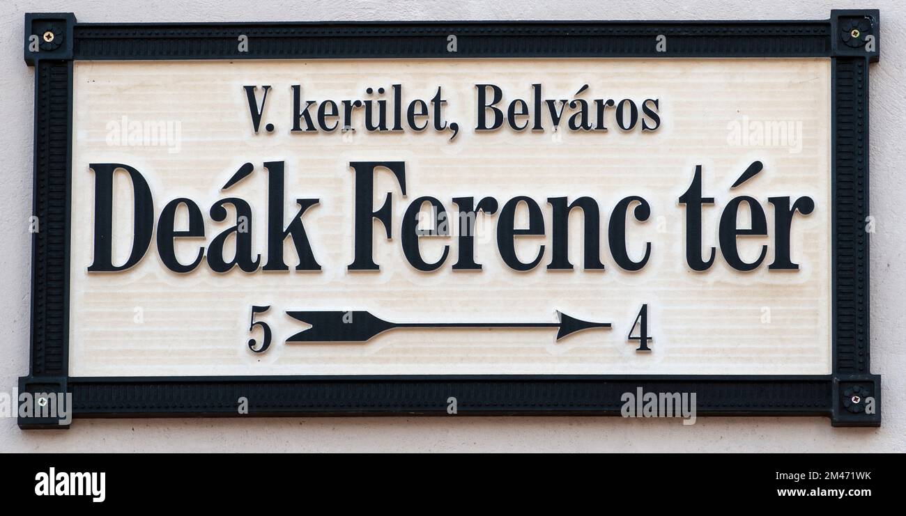 Deak Ferenc Ter, Street Sign, District V, Budapest, Hungary cut out ...