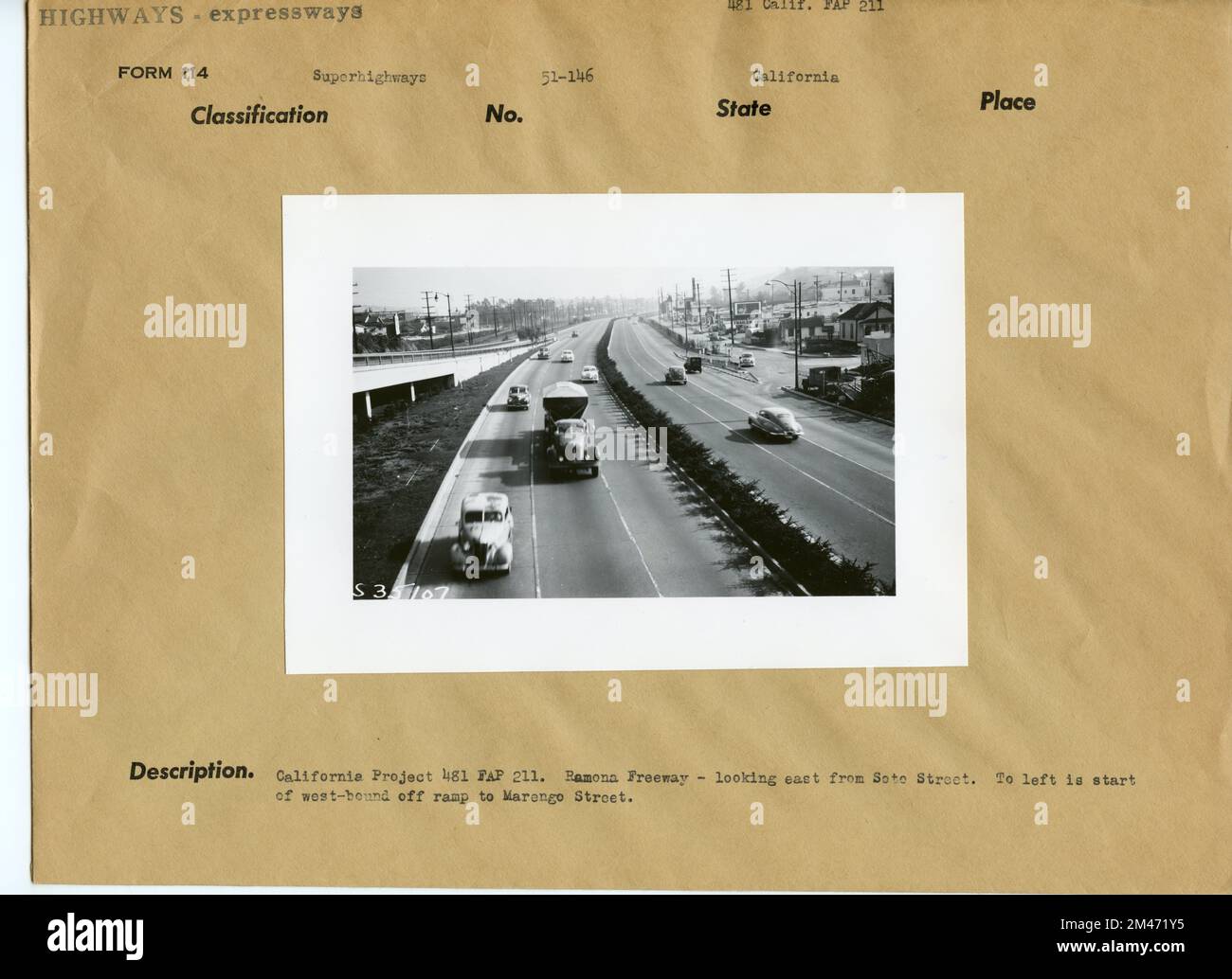Ramona Freeway. Original caption: California Project 481 FAP 211 ...
