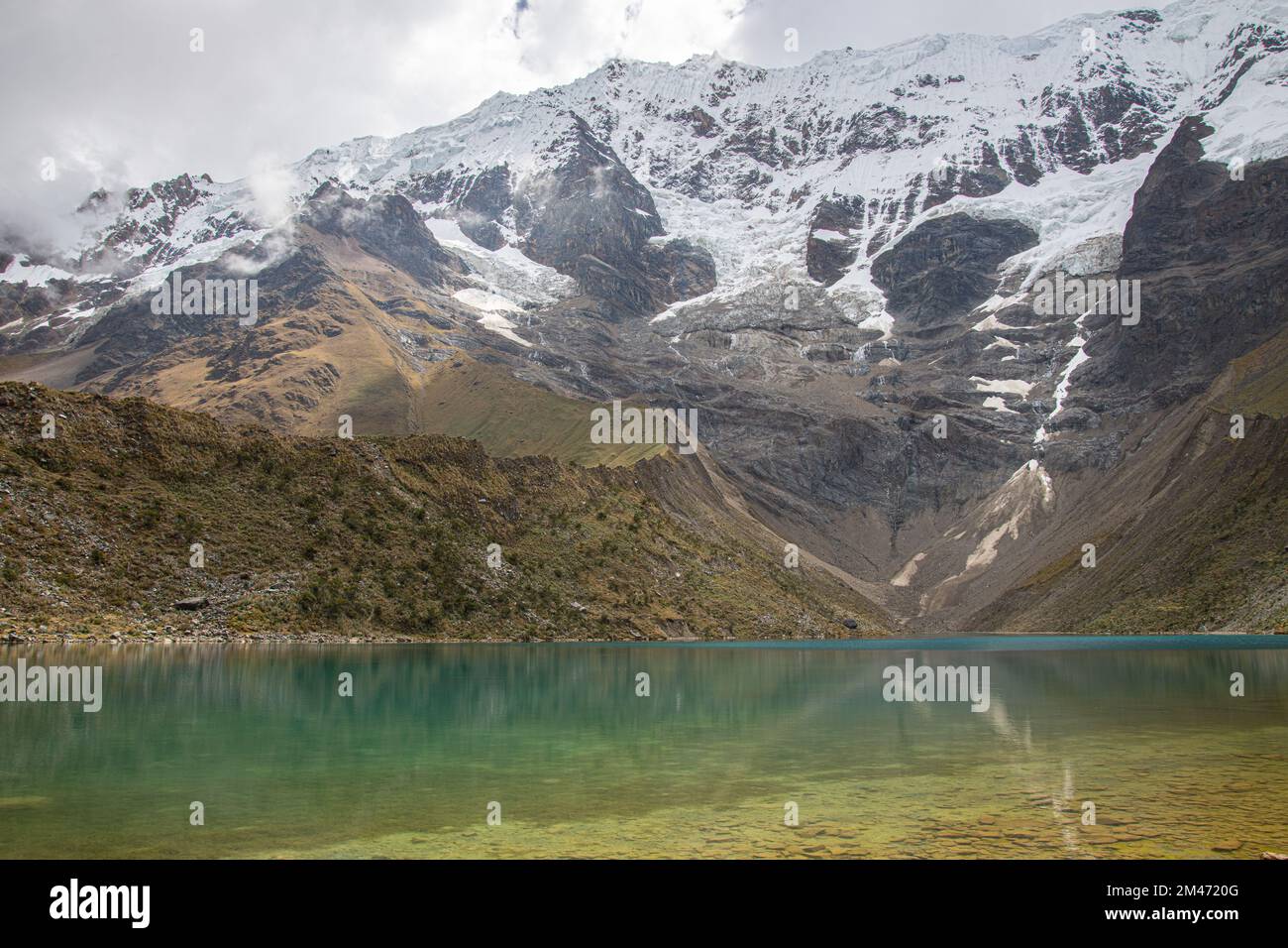 Humantay mountain in the Vilcabamba Range in the Andes of Peru in the ...