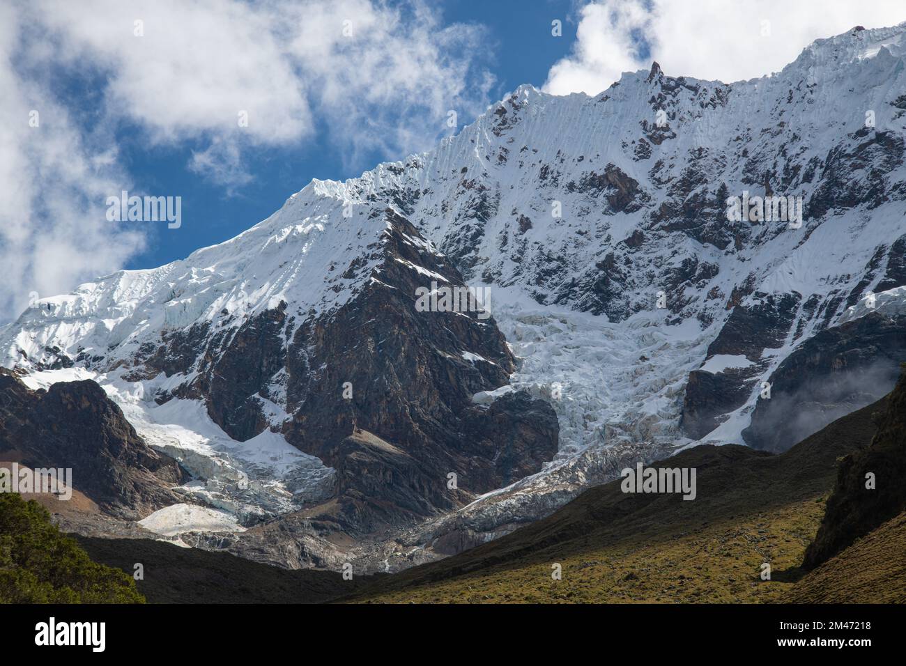 Humantay mountain in the Vilcabamba Range in the Andes of Peru in the ...