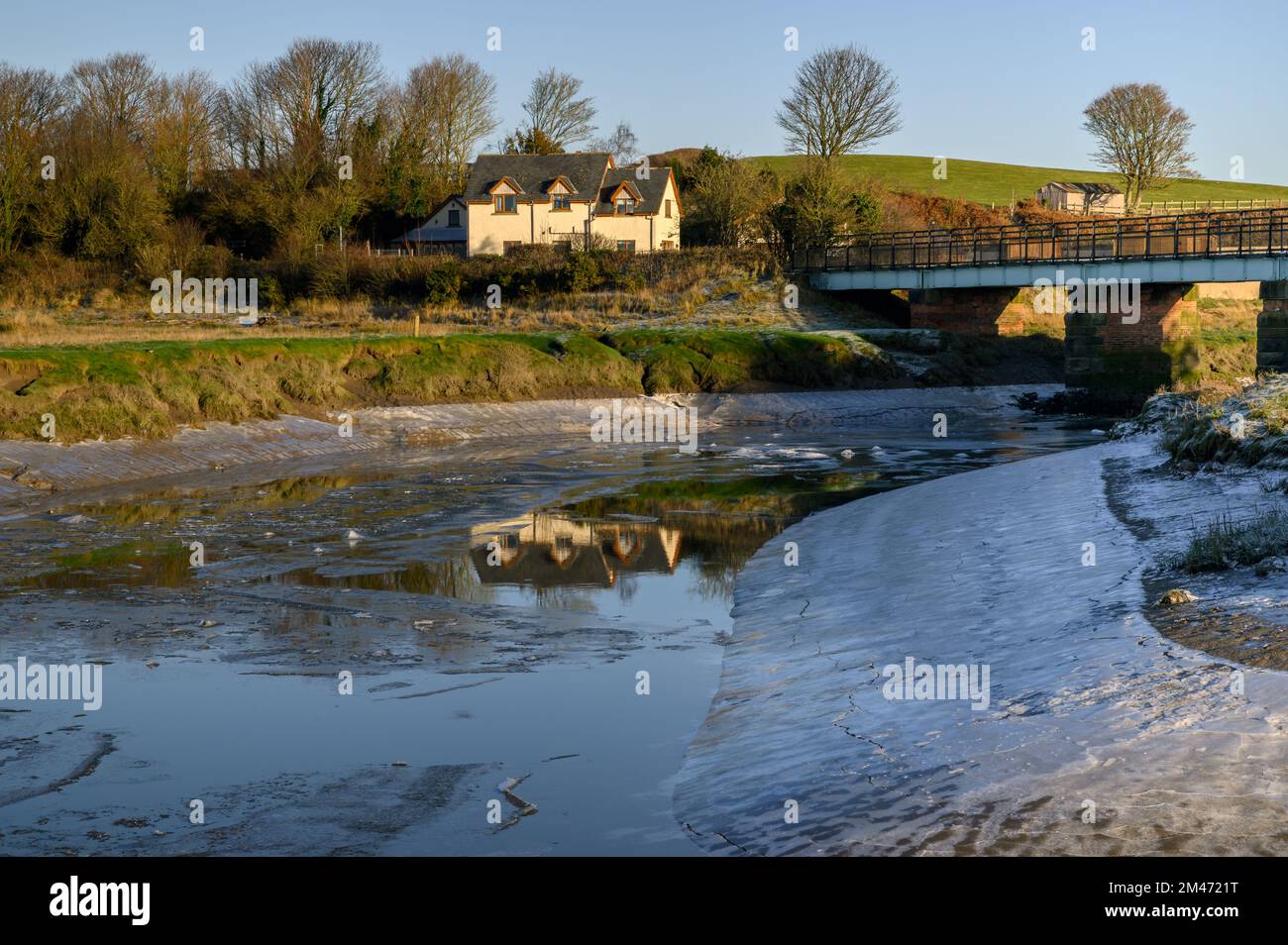 The old railway crossing over the River Conder at Conder Green near ...
