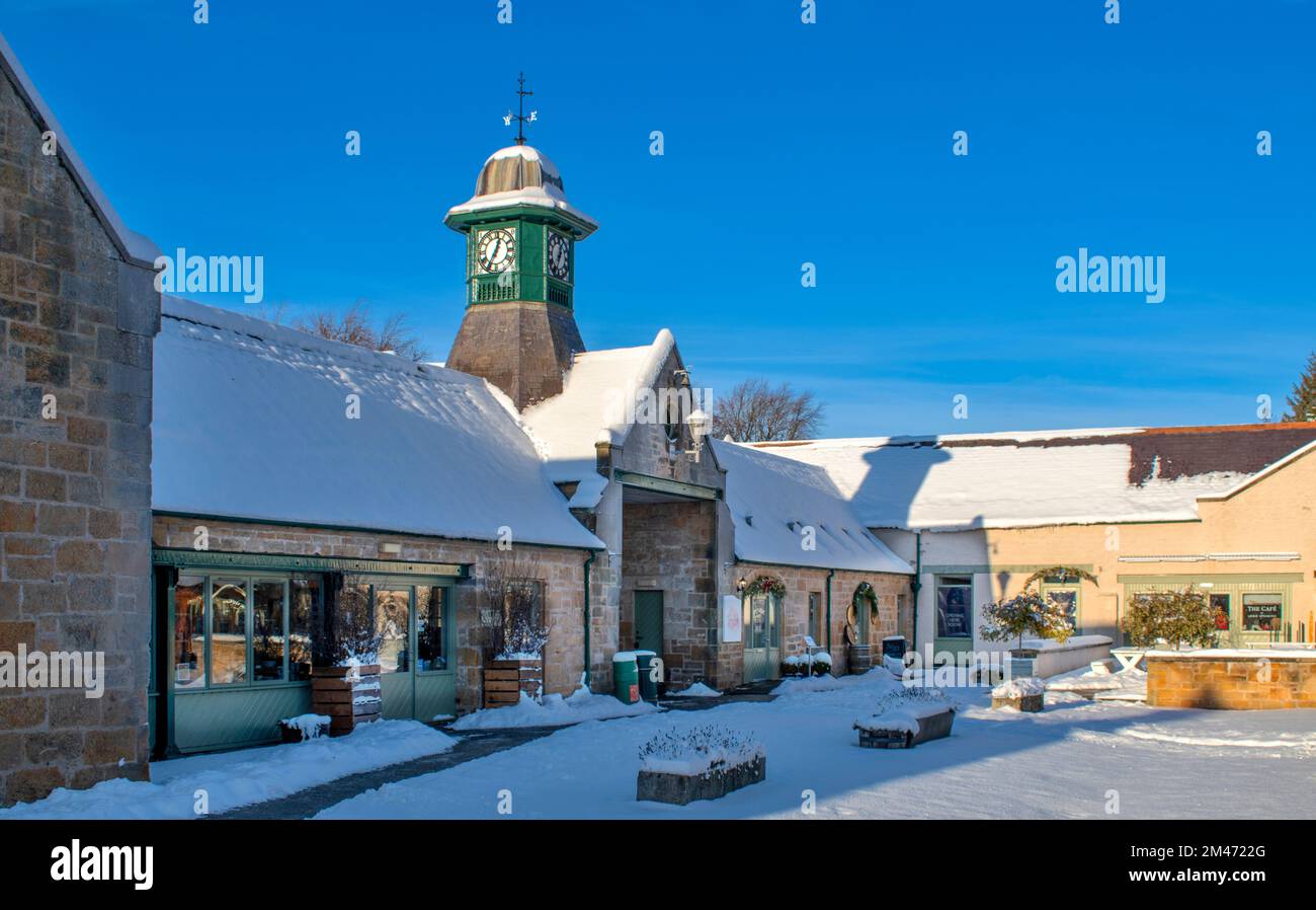 Logie Steading Forres Moray Scotland in winter with snow the interior ...