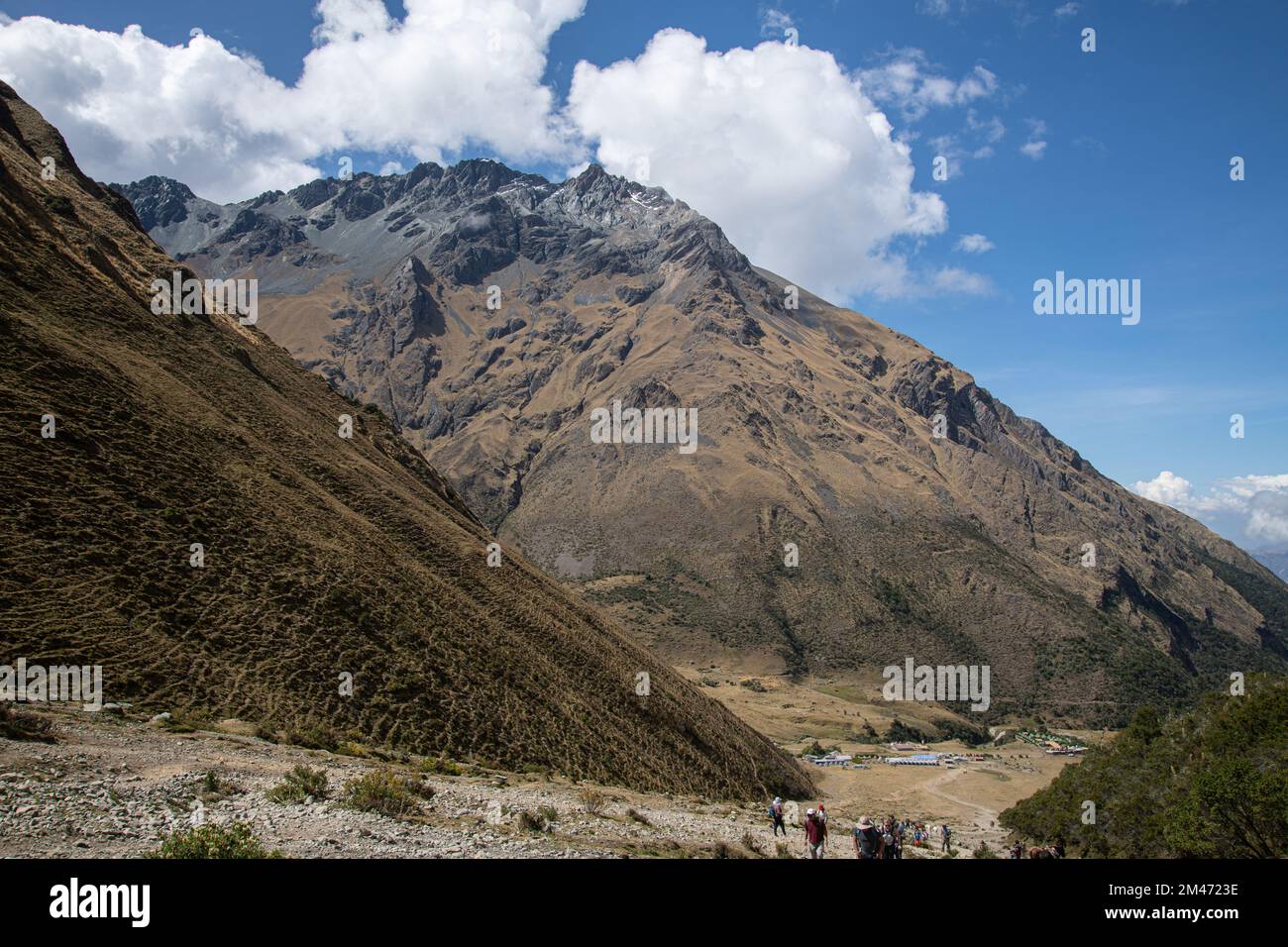 Humantay mountain in the Vilcabamba Range in the Andes of Peru in the ...
