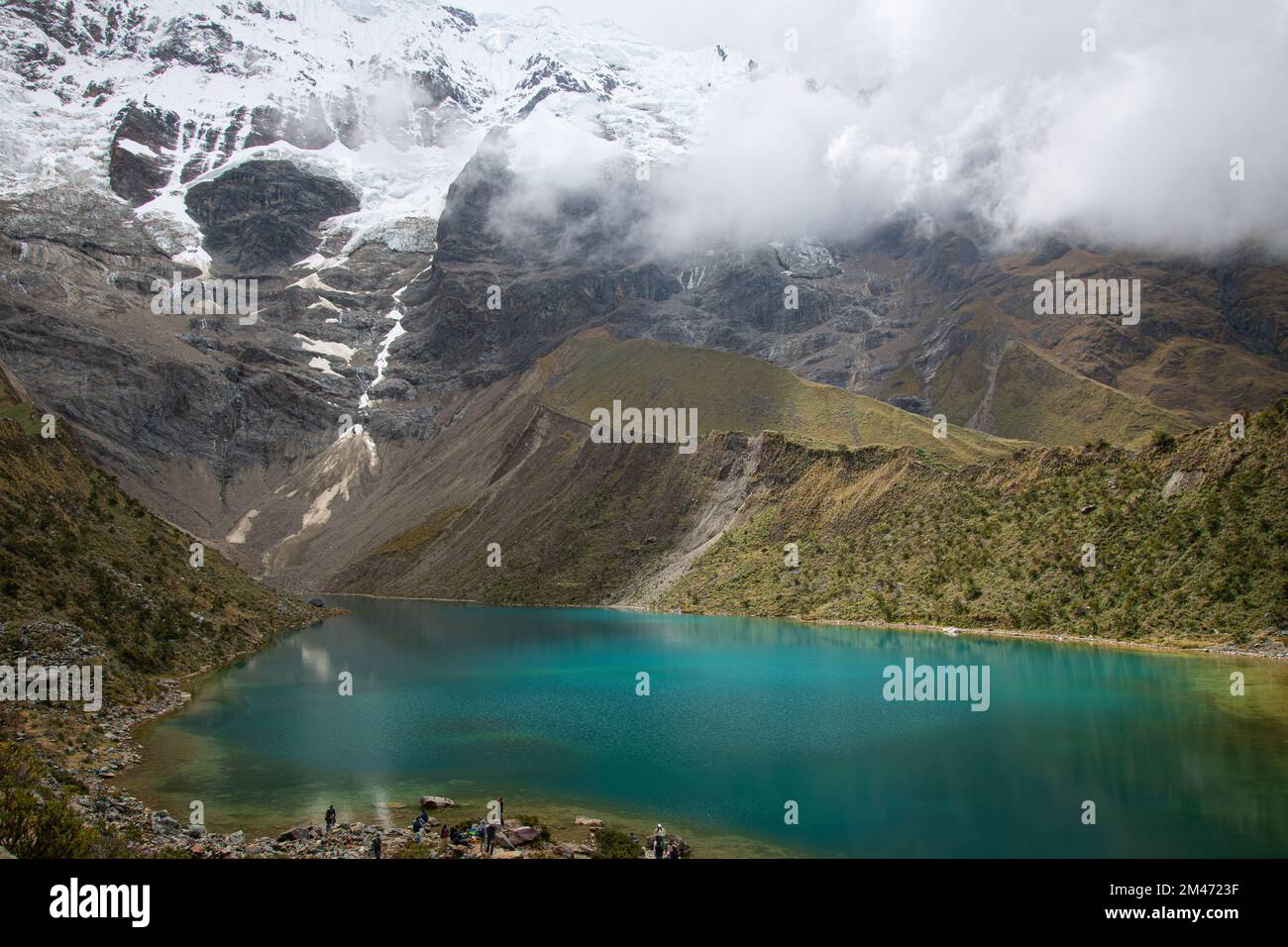 Humantay mountain in the Vilcabamba Range in the Andes of Peru in the ...