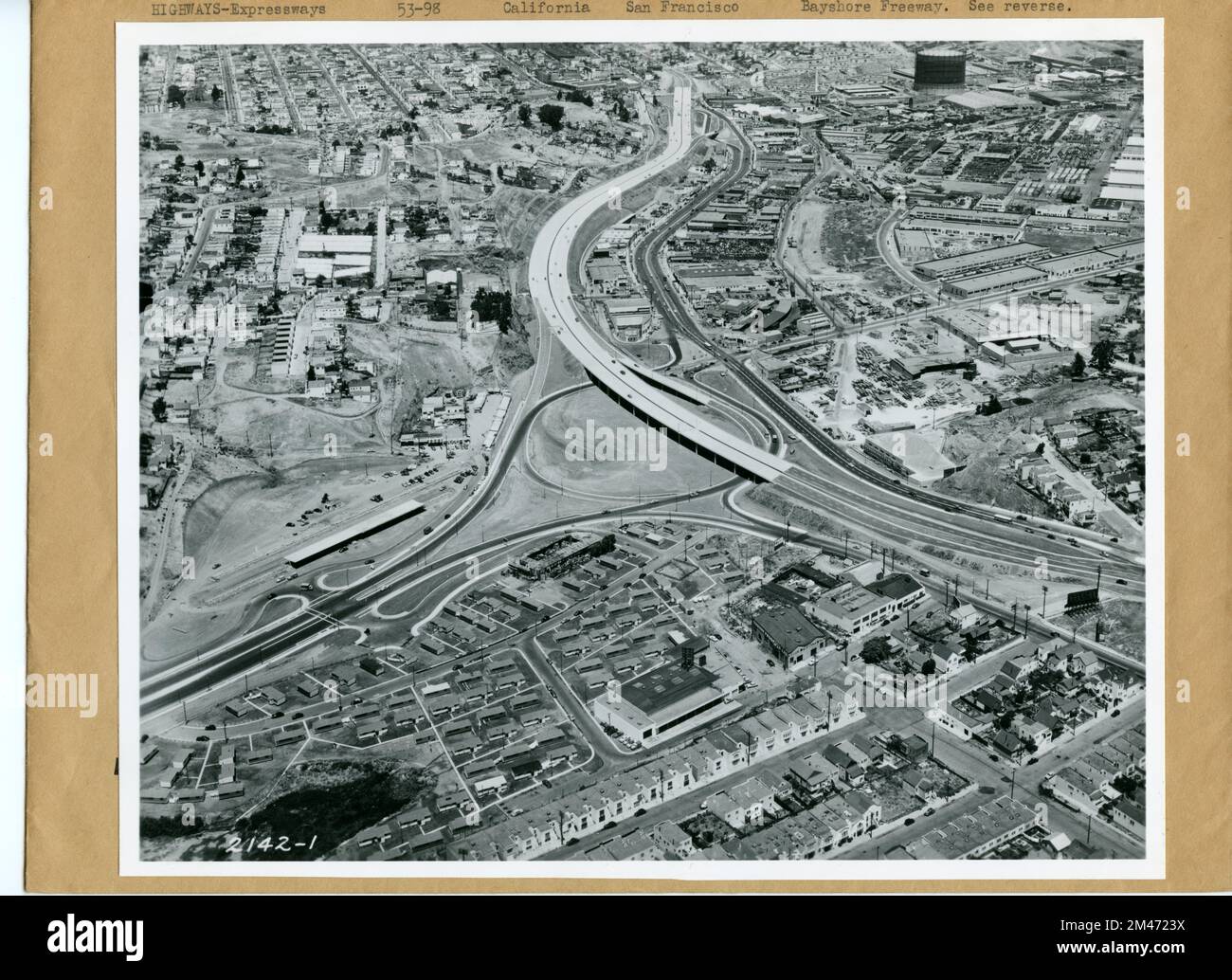 Bayshore Freeway. Original caption: Aerial view showing Bayshore ...