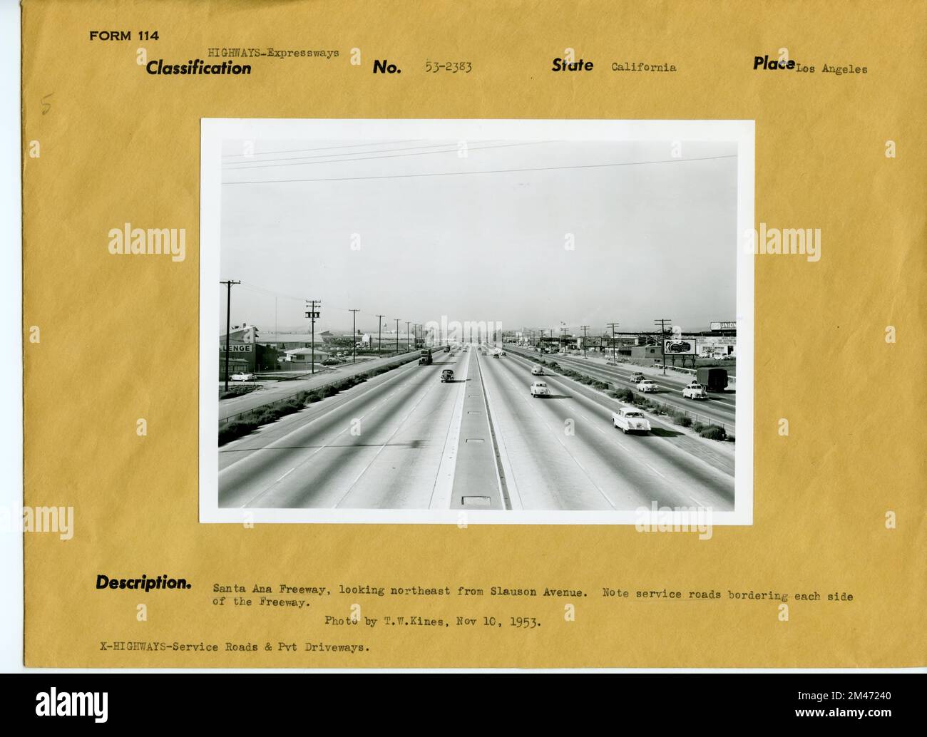 Santa Ana Freeway. Original caption: Santa Ana Freeway, looking ...