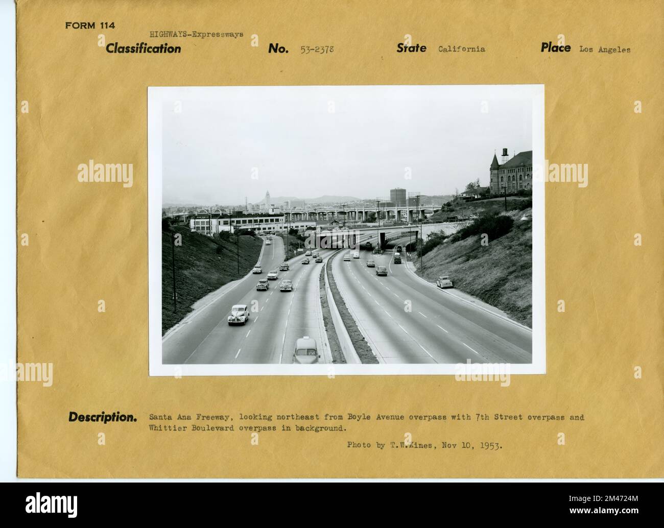 Santa Ana Freeway. Original caption: Santa Ana Freeway, looking ...
