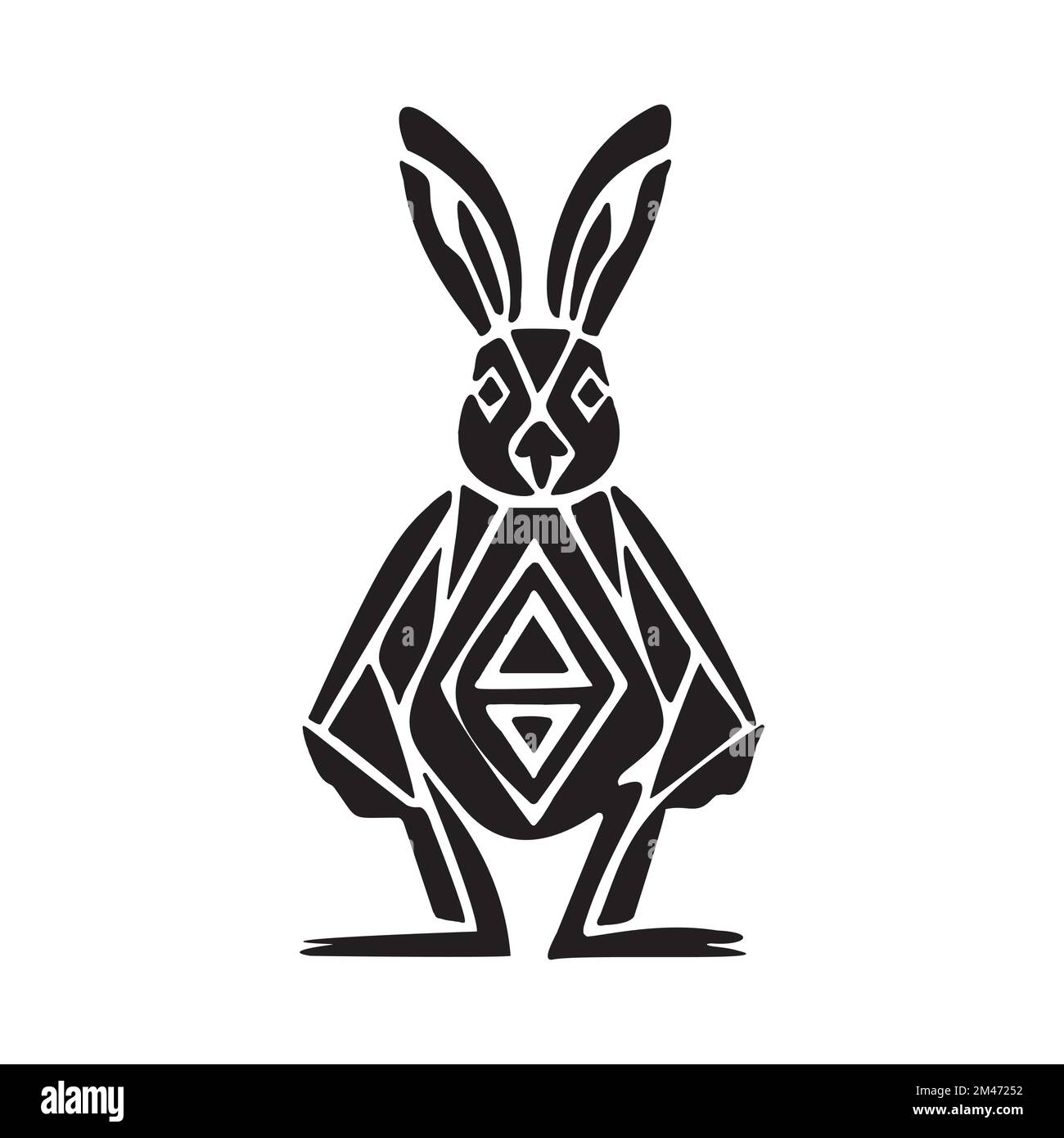 Easter bunny whimsical illustration. Spring holiday pet bunny vector ...