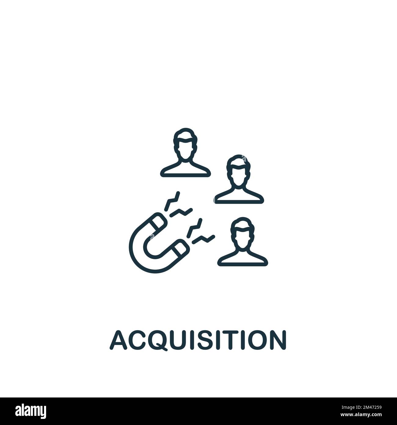 Acquisition icon. Monochrome simple Marketing Strategy icon for ...