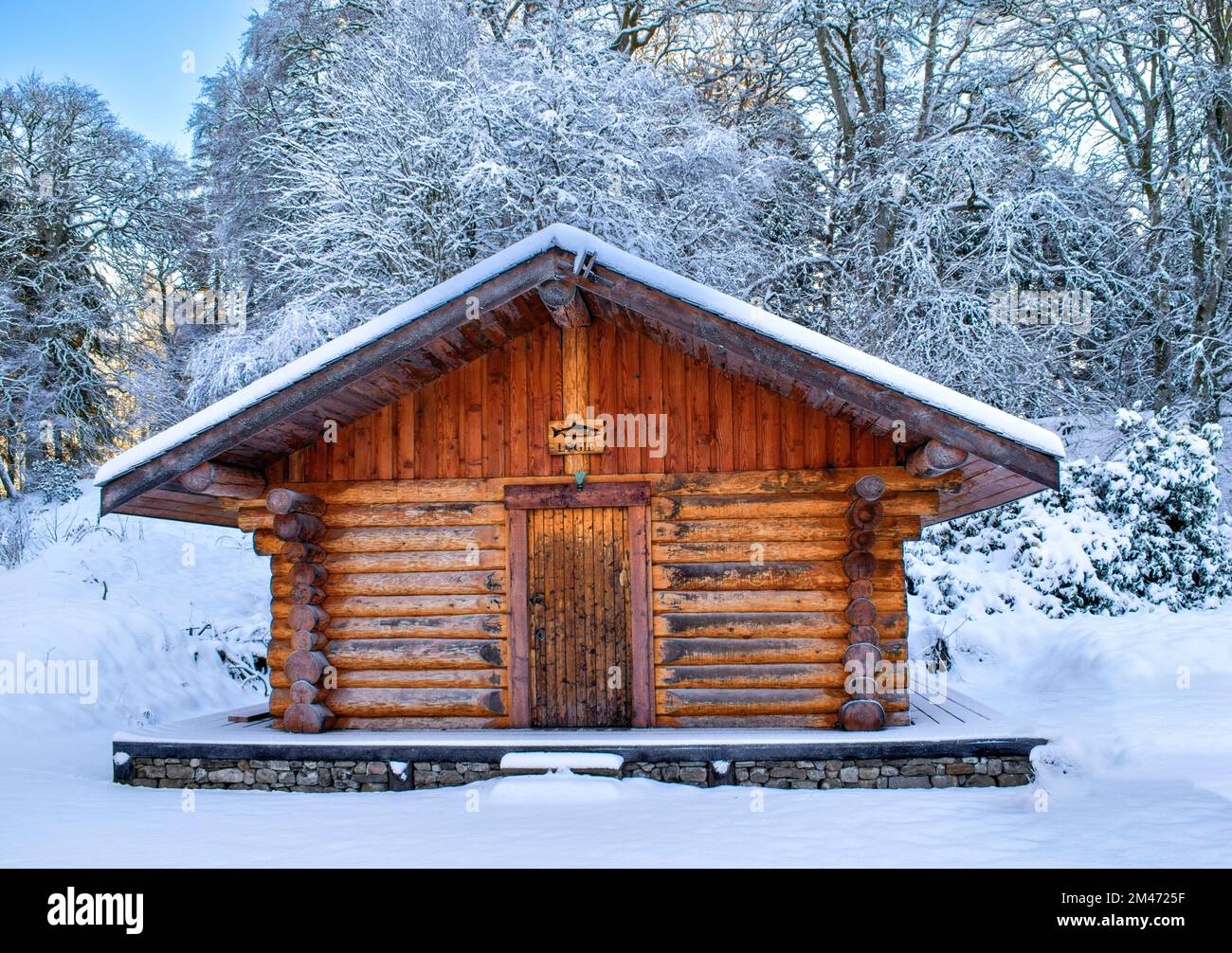 Logie Steading Forres Moray Scotland winter with heavy snow covering ...