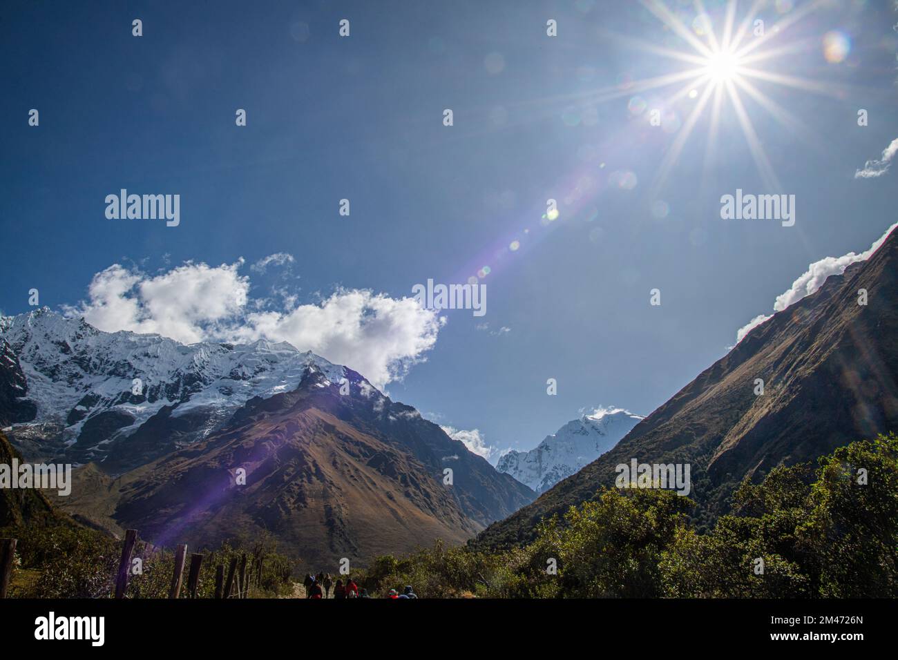 Humantay mountain in the Vilcabamba Range in the Andes of Peru in the ...
