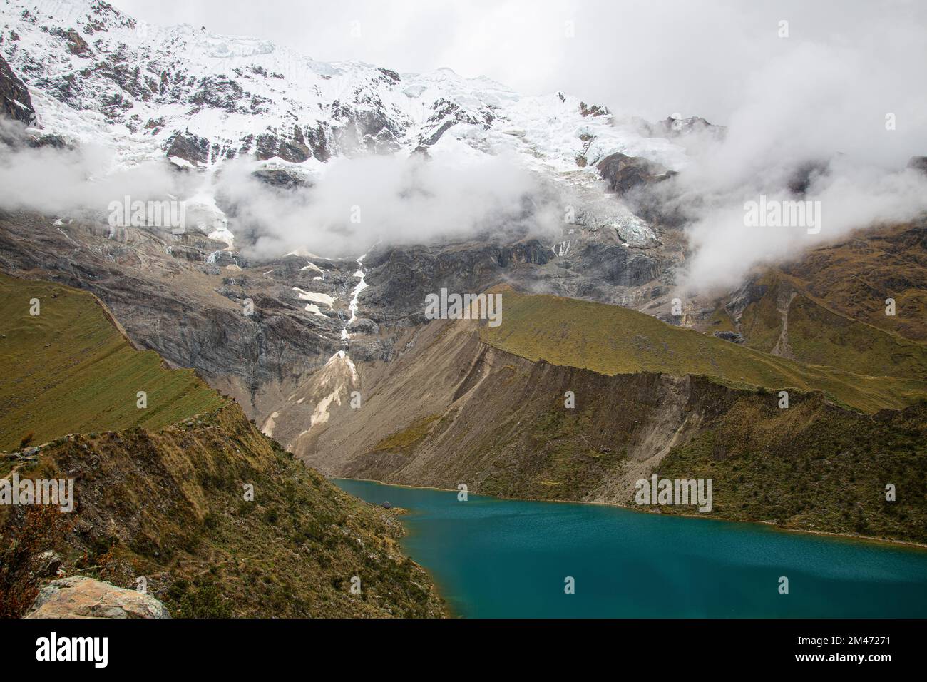 Humantay mountain in the Vilcabamba Range in the Andes of Peru in the ...