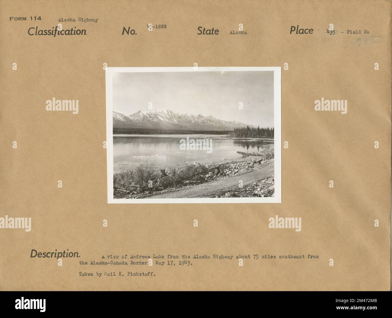 A View of Andrews Lake from the Alaska Highway. Original caption: A ...