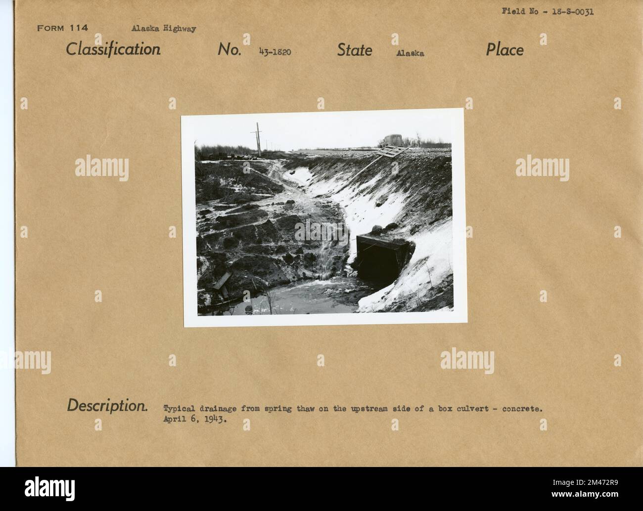 Drainage from spring thaw. Original caption: Typical drainage from ...