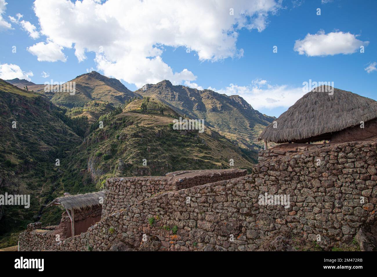 Pisac archaeological complex in the province of Calca near Cusco Peru ...