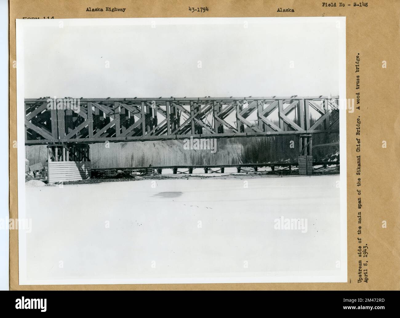 Sikanni Chief River Bridge. Original caption: Upstream side of the main ...