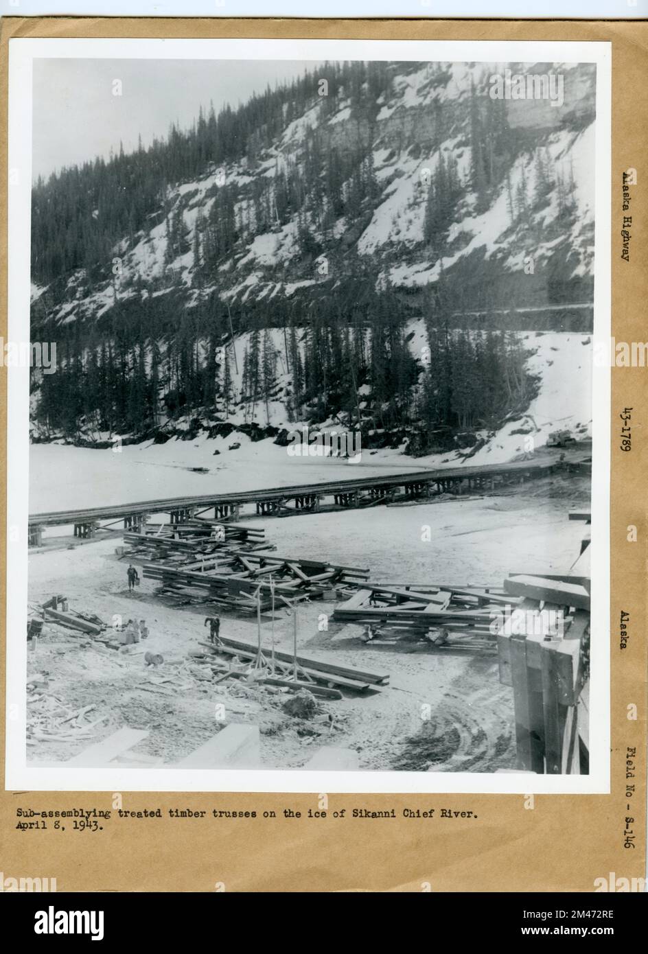 Constructing Sikanni Chief River Bridge. Original caption: Sub ...