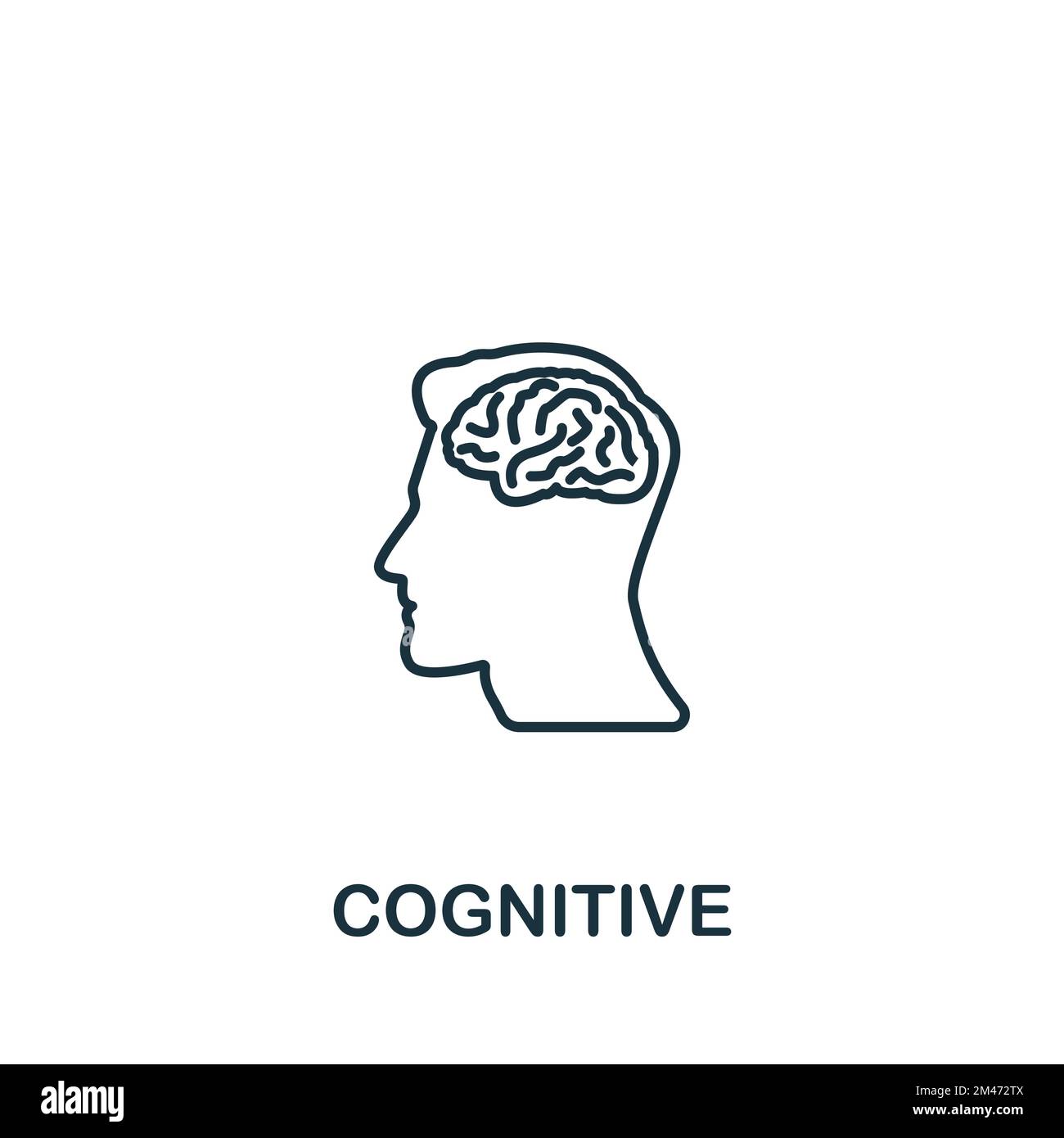 Cognitive icon. Monochrome simple Neuromarketing icon for templates ...