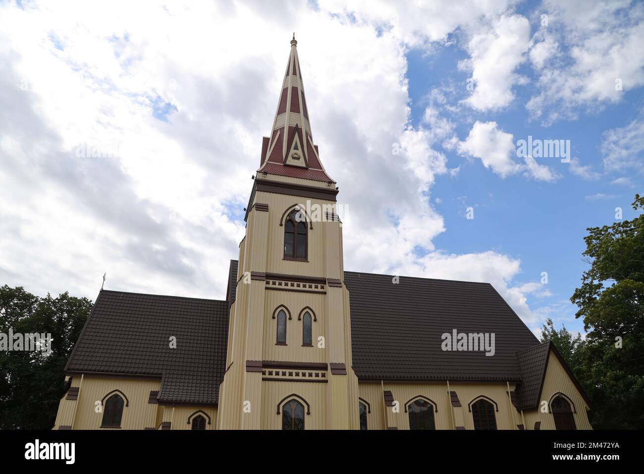 One of the famous churches in Mahone Bay, Canada Stock Photo - Alamy