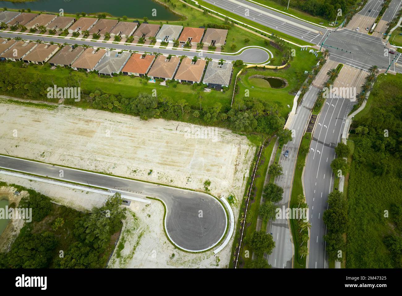 Ground prepared for building of new residential houses in Florida ...