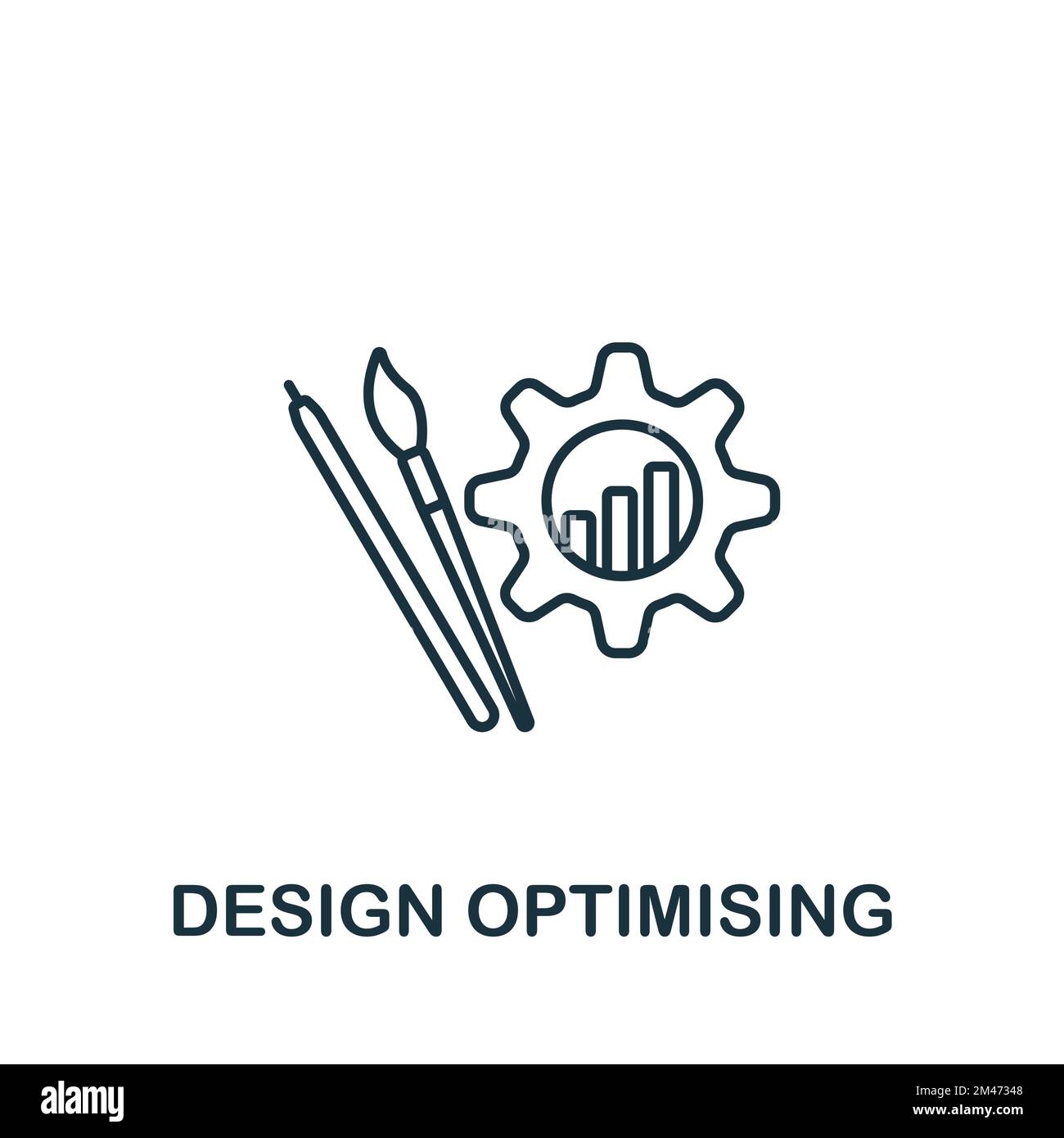 Design Optimising icon. Monochrome simple Neuromarketing icon for ...