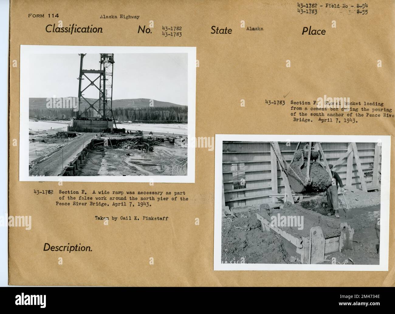 Peace River Bridge. Original caption: 43-1782: Section F. A wide ramp ...