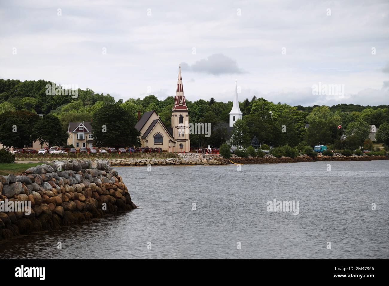 One of the famous churches in Mahone Bay, Canada Stock Photo - Alamy