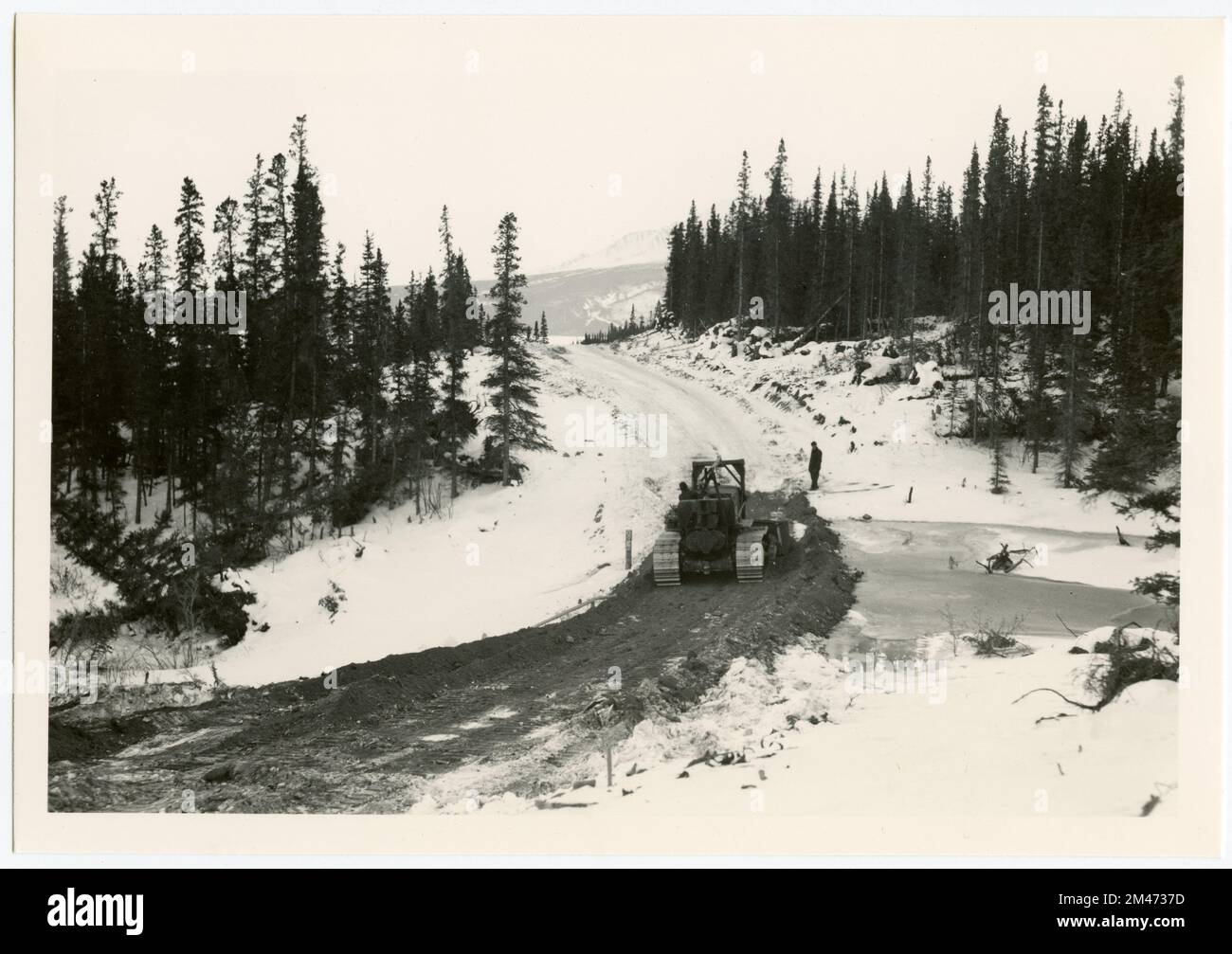 Ice Hazard on Army Road. Original caption: A series of three negatives ...