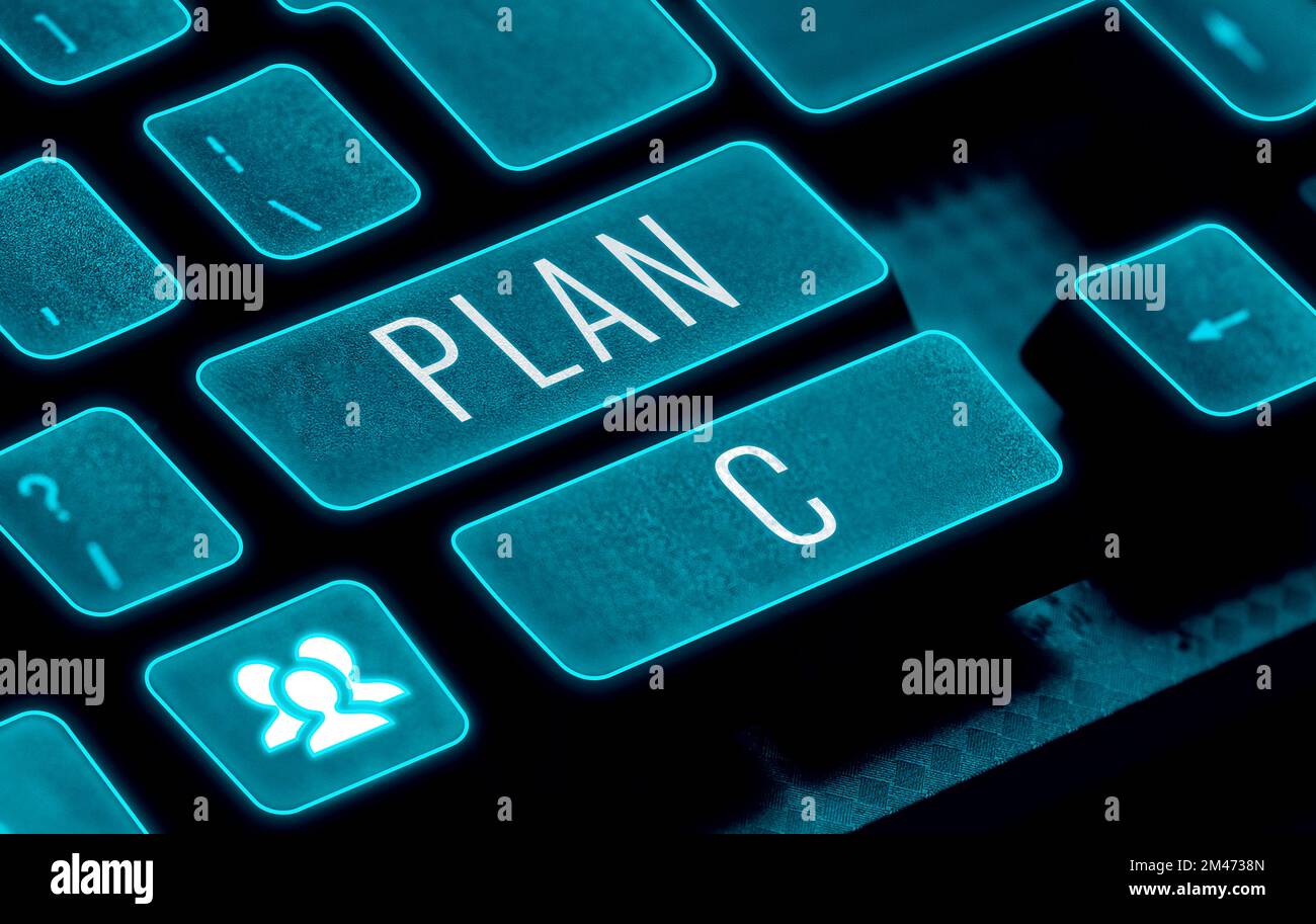 Inspiration showing sign Plan C. Conceptual photo ones last Backup ...