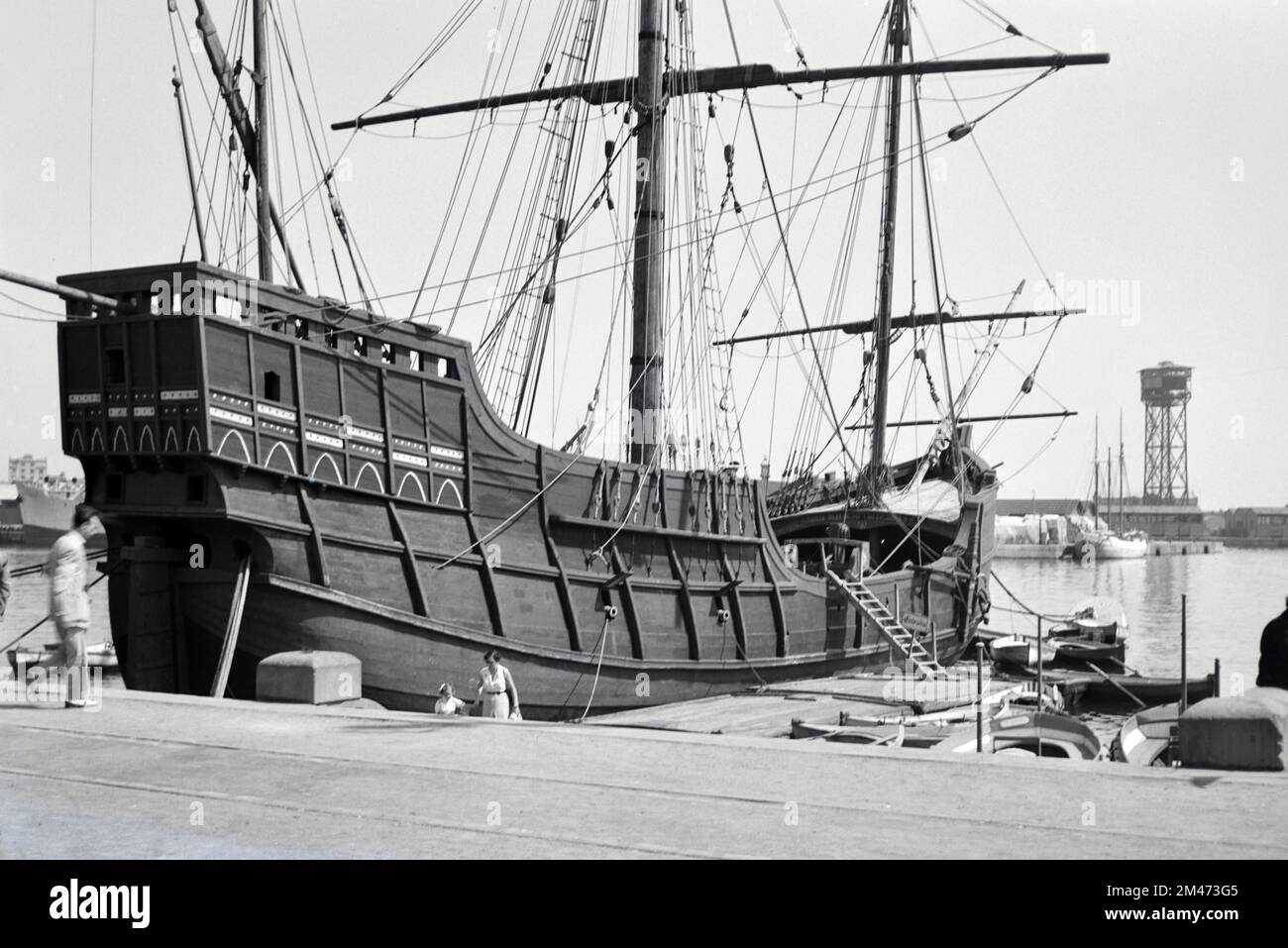 Replica of the La Santa Maria or La Gallega Spanish Sailing Ship or ...