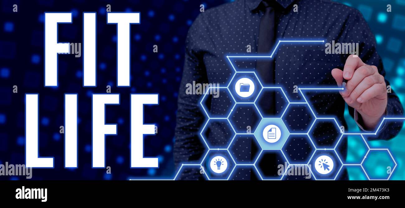 Text caption presenting Fit Life. Internet Concept maintaining a ...