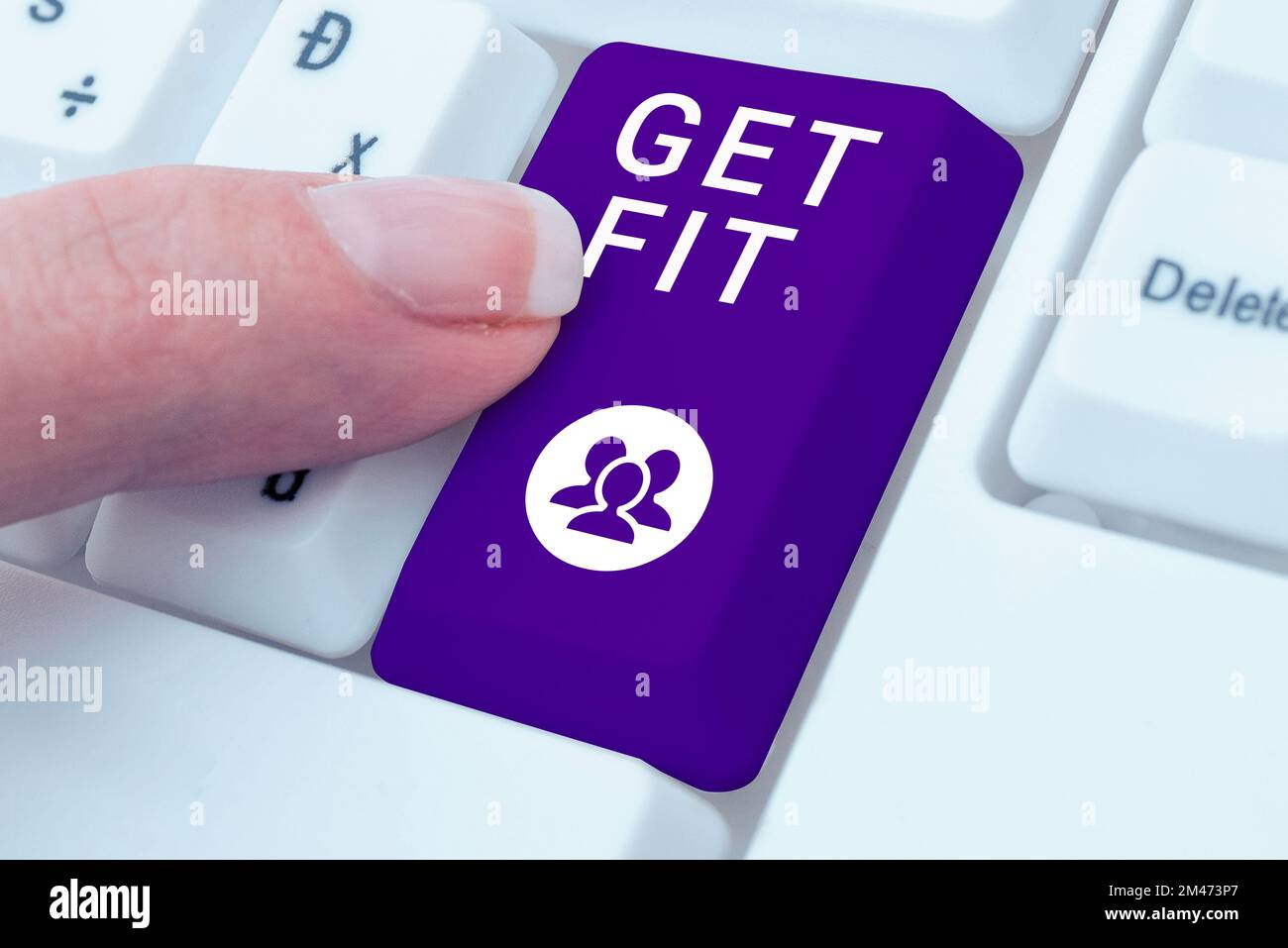 Text caption presenting Get Fit. Concept meaning right size or shape ...