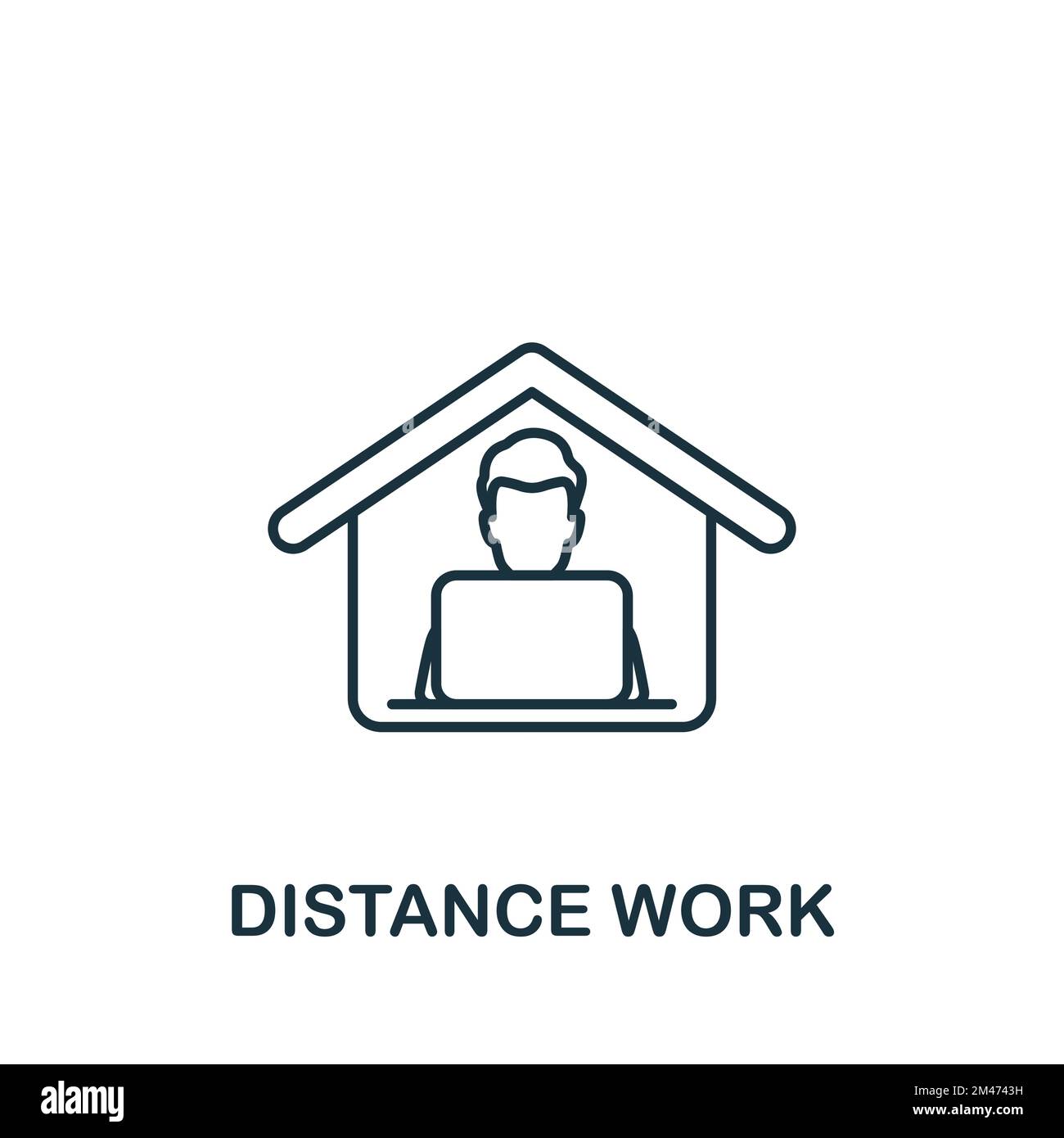 Distance Work icon. Monochrome simple New Normality icon for templates ...