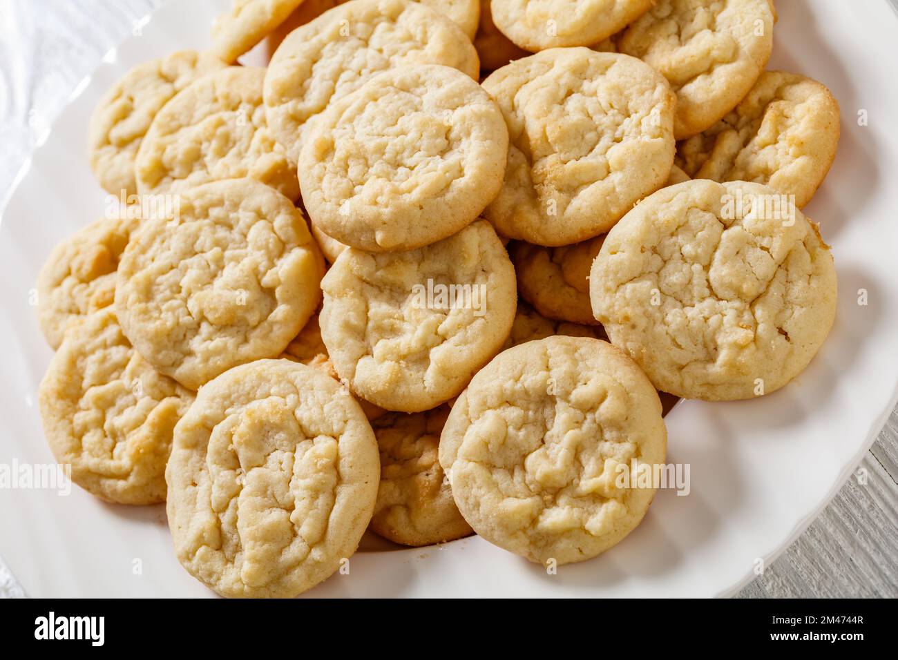 close-up of amish sugar cookies, traditional shortbread sweet cookies ...