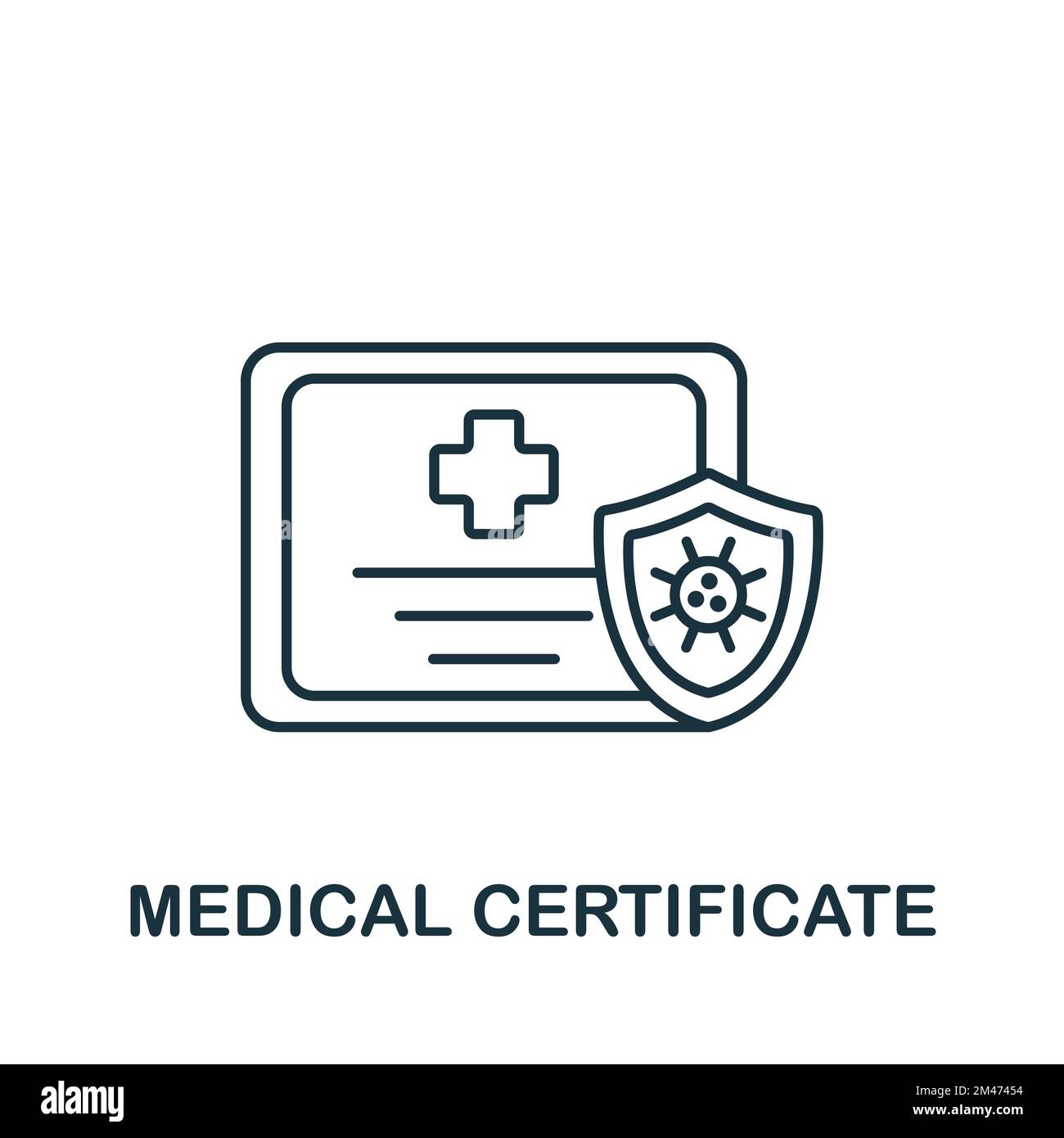 Medical Certificate icon. Monochrome simple New Normality icon for ...