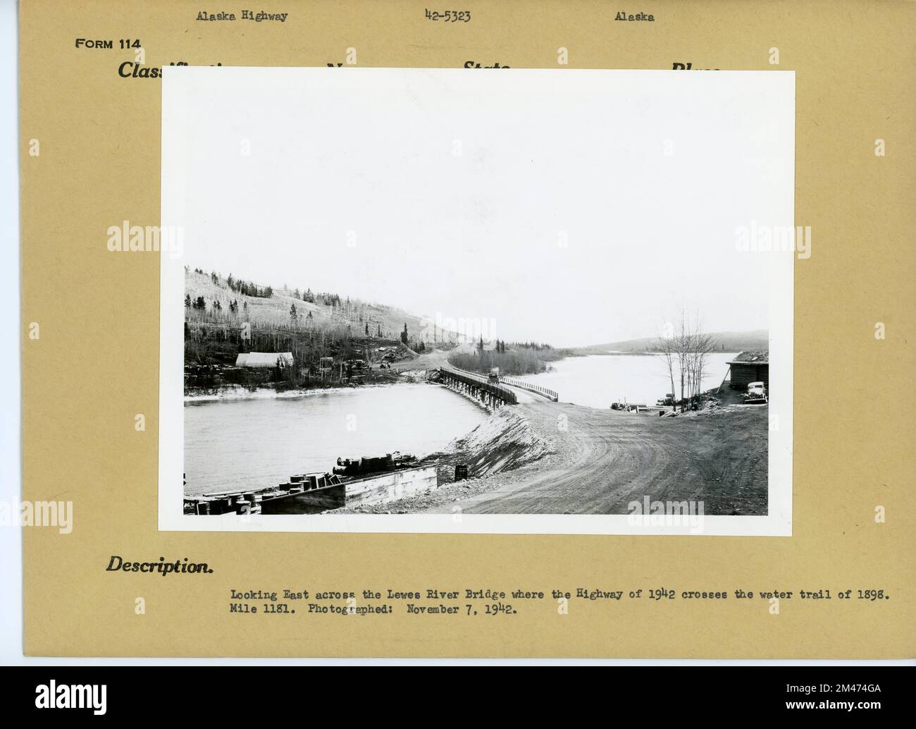 Looking East across the Lewes River Bridge. Original caption: Looking ...