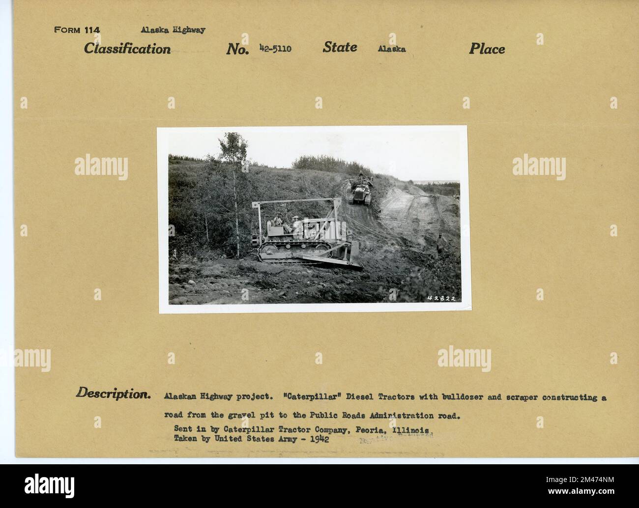 Building Alaska Highway. Original caption: Alaskan Highway project ...