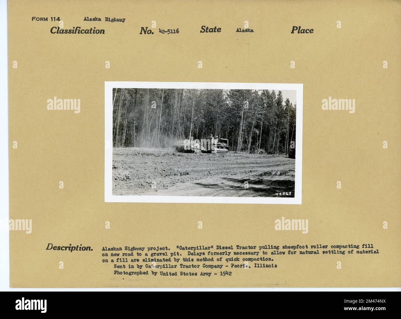 Building Alaska Highway. Original caption: Alaskan Highway project ...