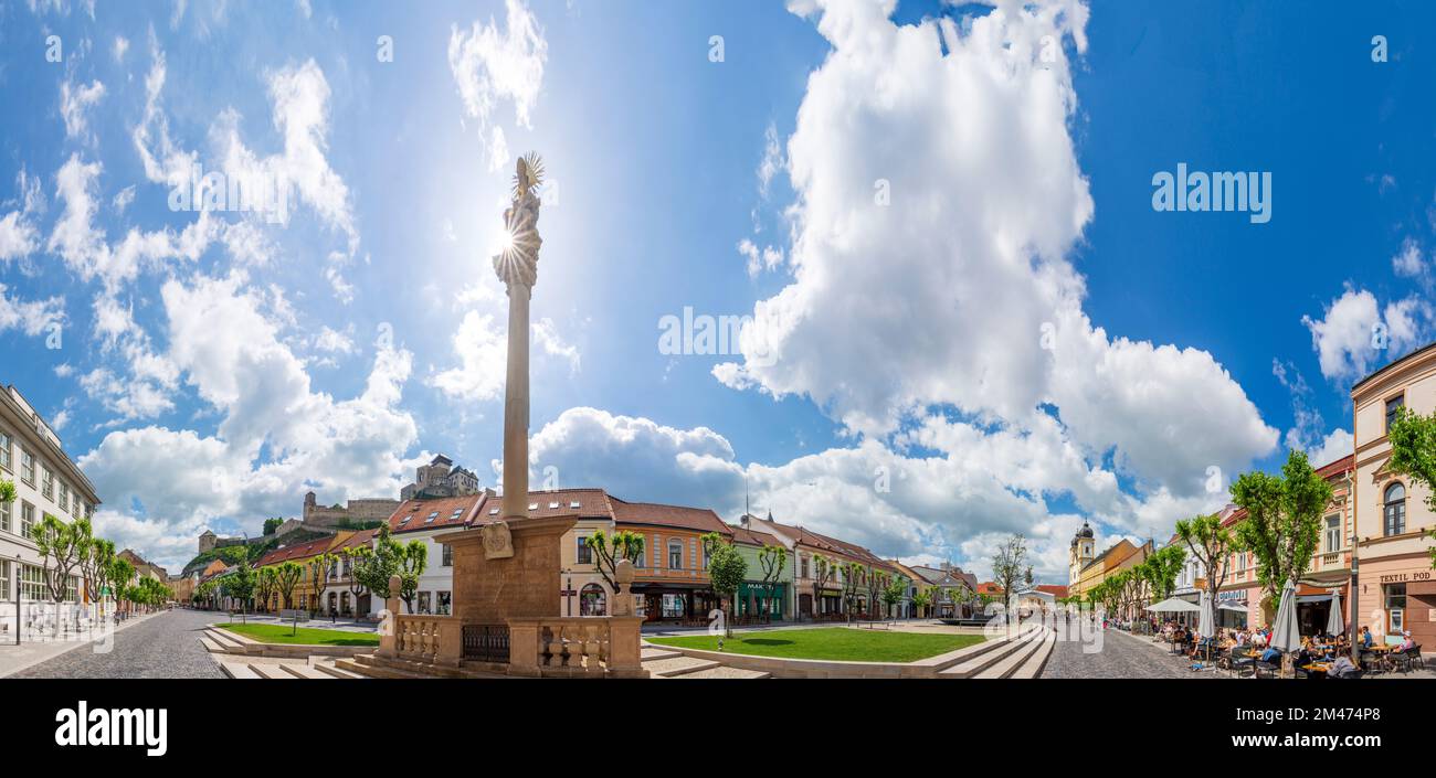Trencin (Trentschin): main square Mierove namestie (Peace Square ...