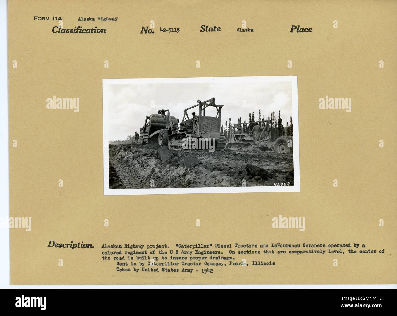 Building Alaska Highway. Original caption: Alaskan Highway project ...