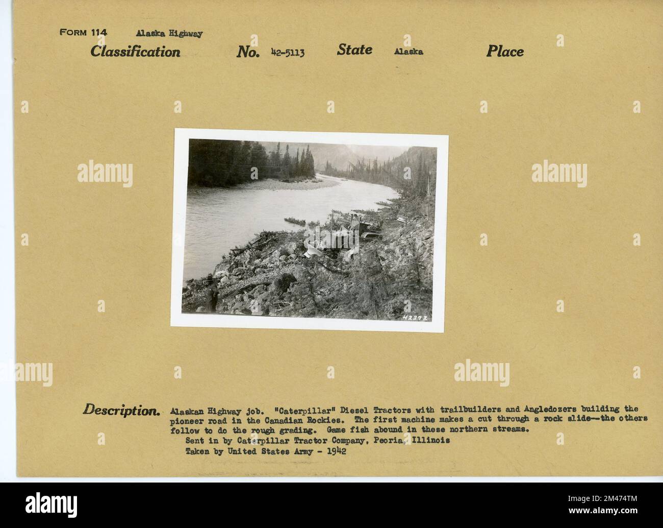 Building Alaska Highway. Original caption: Alaskan Highway job ...