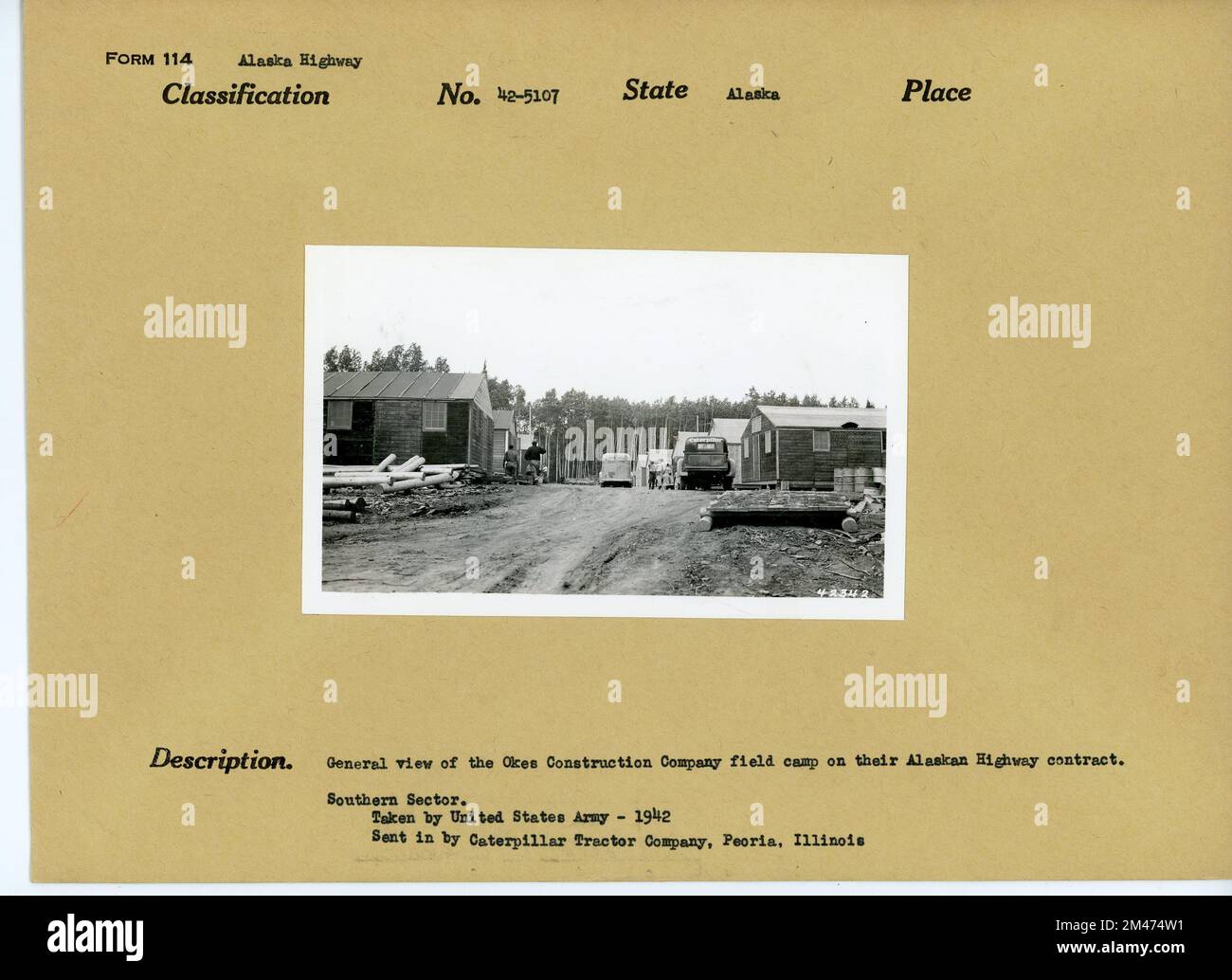 Building Alaska Highway. Original caption: General view of the Okes ...