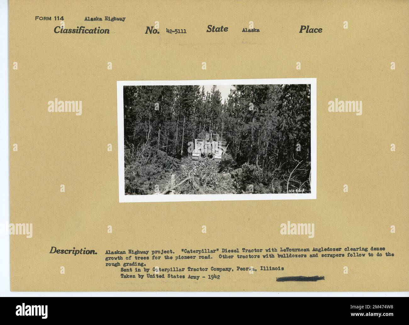 Building Alaska Highway. Original caption: Alaskan Highway project ...