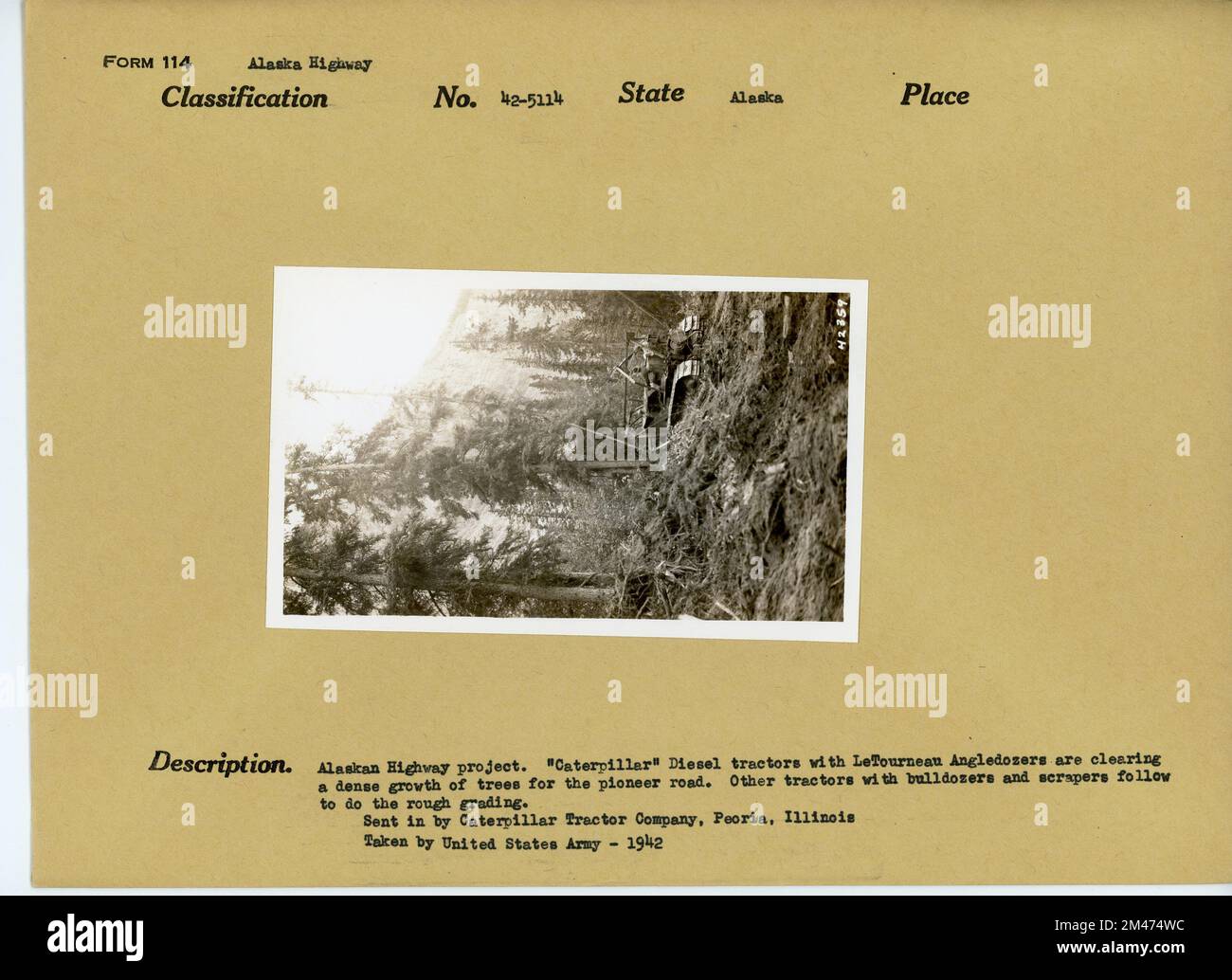 Building Alaska Highway. Original caption: Alaskan Highway project ...