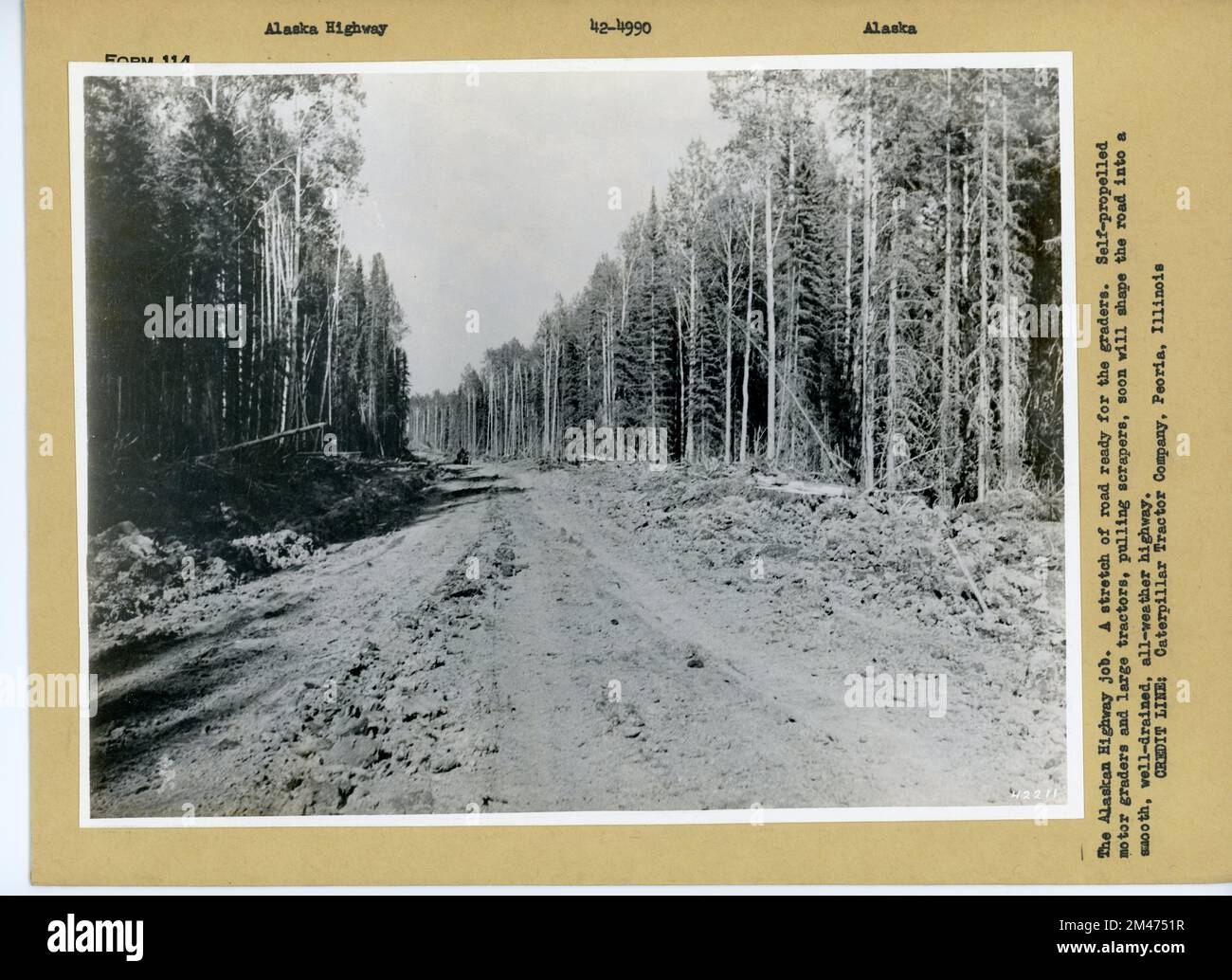 Building Alaska Highway. Original caption: The Alaskan Highway job. A ...