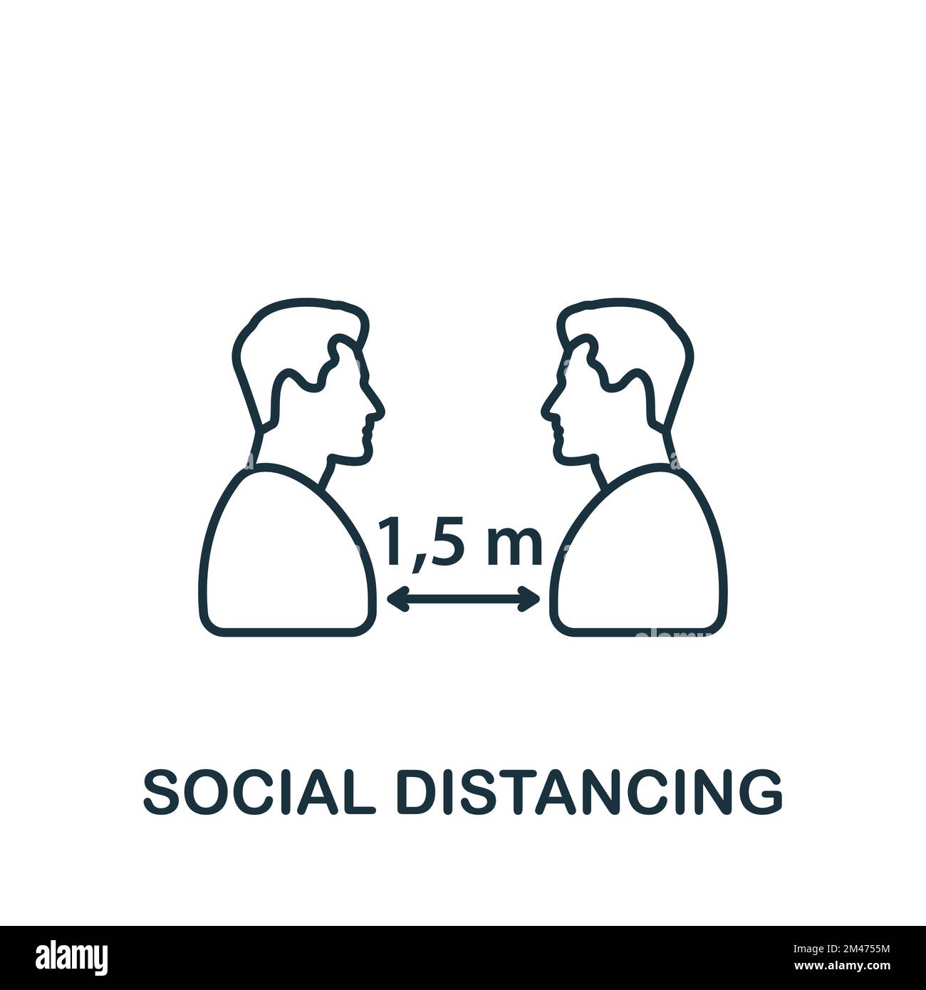 Social Distancing Icon Monochrome Simple New Normality Icon For Templates Web Design And