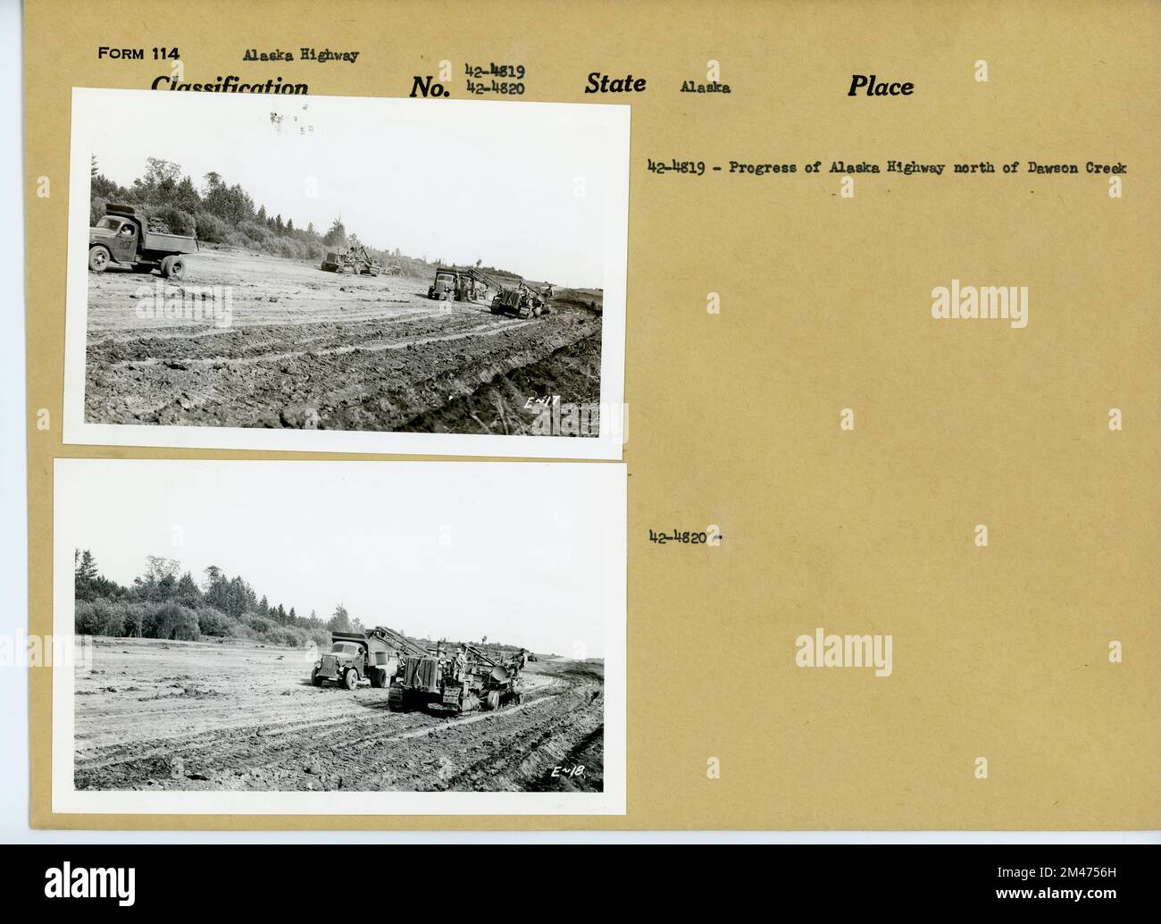 Building Alaska Highway. Original caption: 42-4819: Progress of Alaska ...