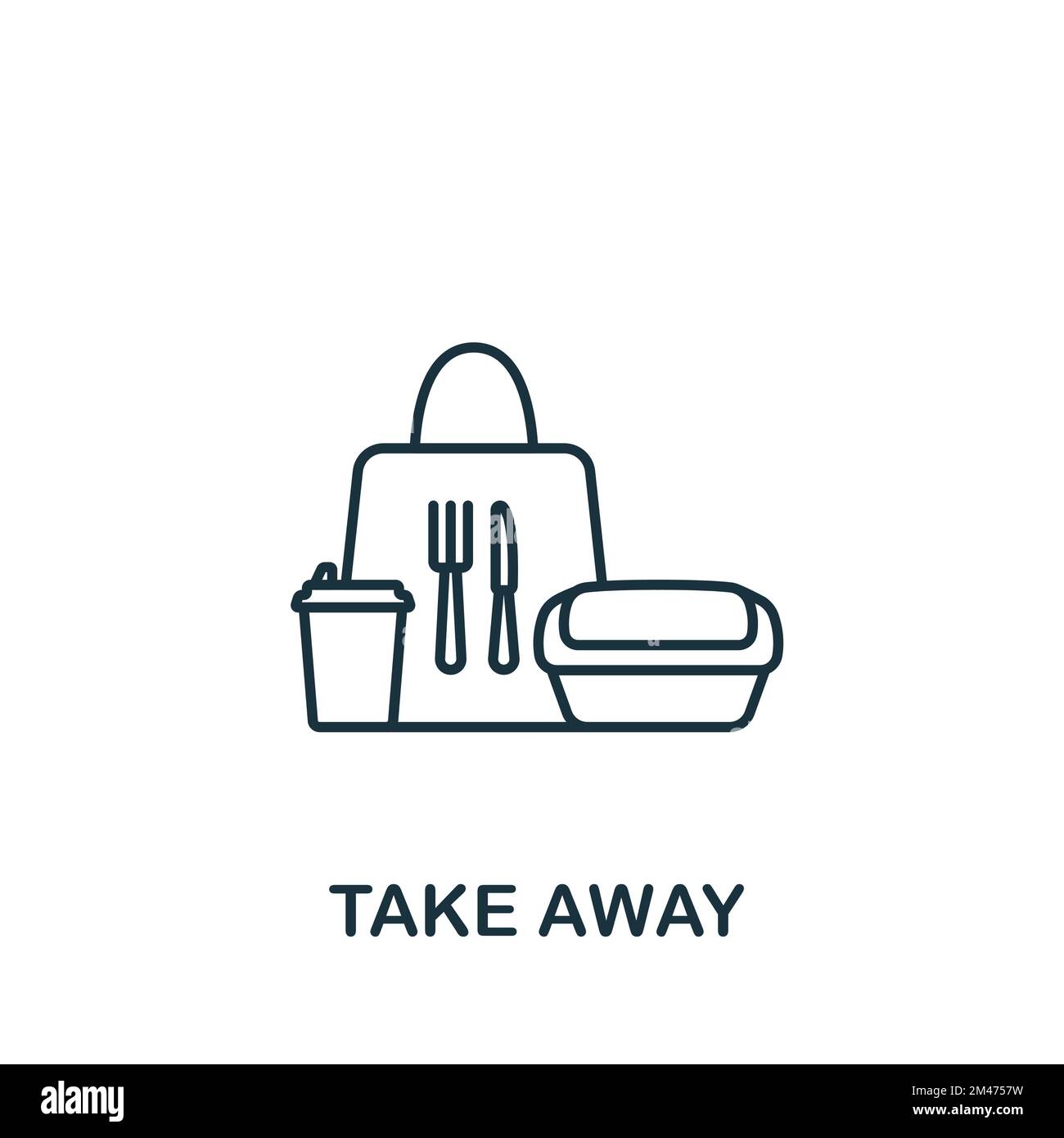 Take Away icon. Monochrome simple New Normality icon for templates, web ...