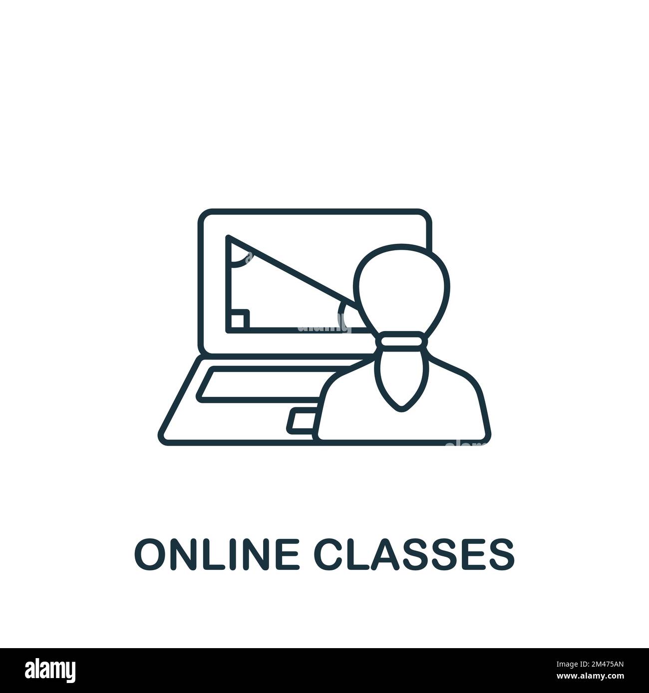 Online Classes icon. Monochrome simple New Normality icon for templates ...