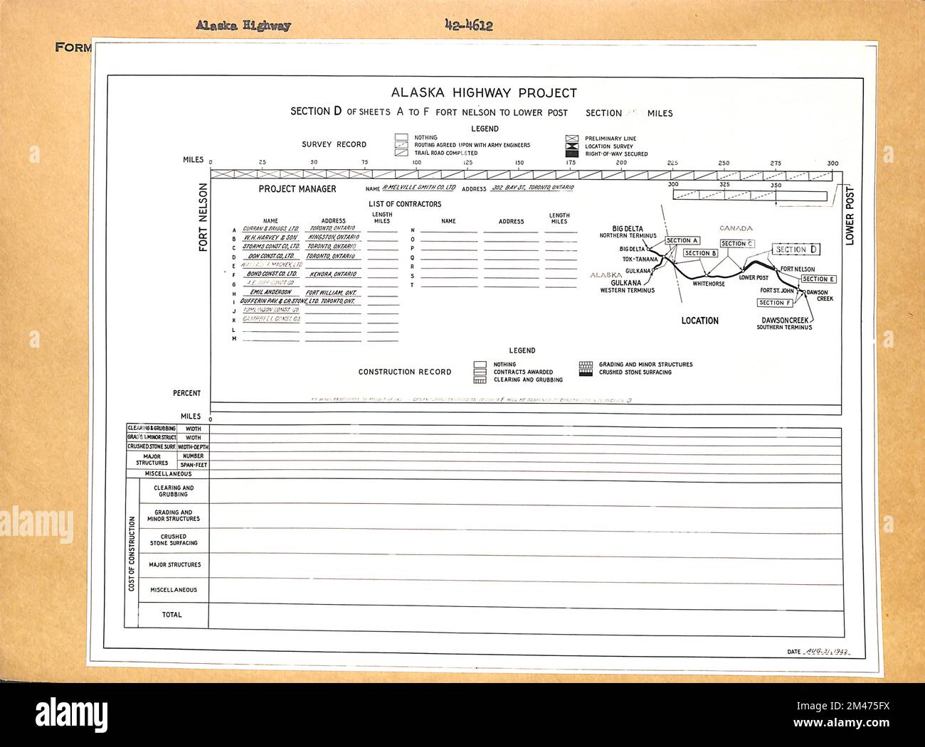 Alaska Highway Project - Fort Nelson to Lower Post. Original caption ...